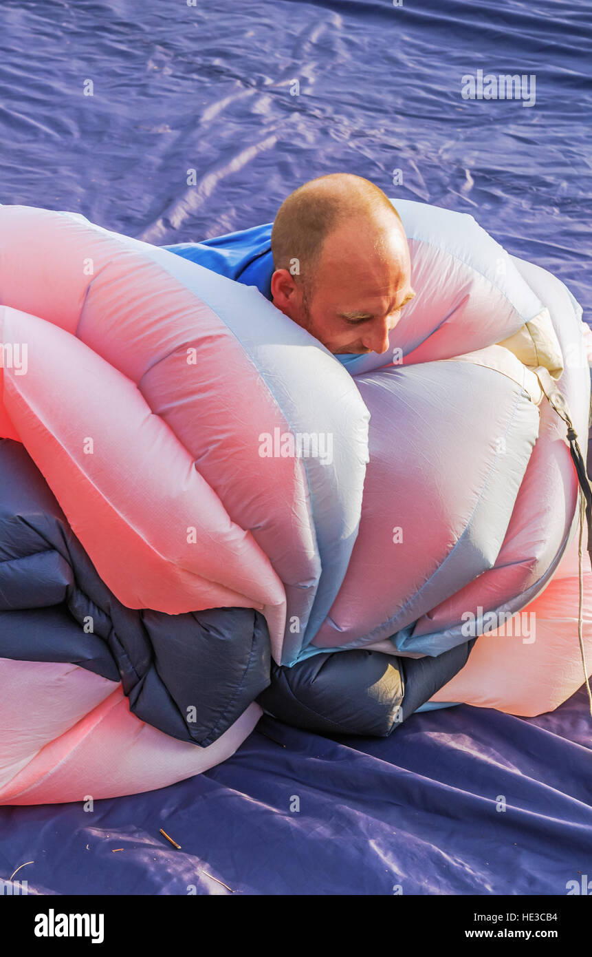 Parachutists - 2014.Packing of parachute Stock Photo - Alamy