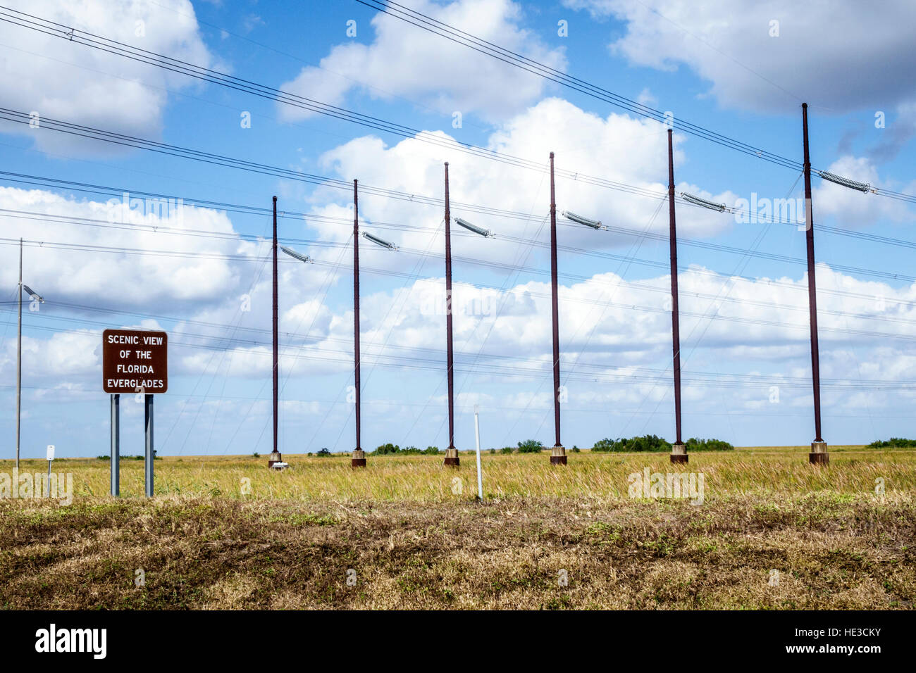 Florida,South,Everglades,Alligator Alley,sign,scenic view,cluttered ...