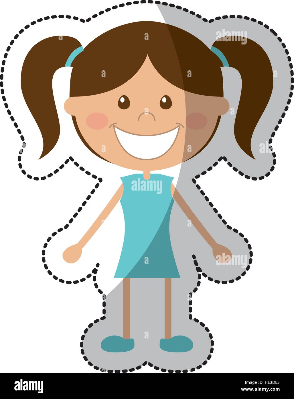 cute little girl isolated icon vector illustration design Stock Vector ...