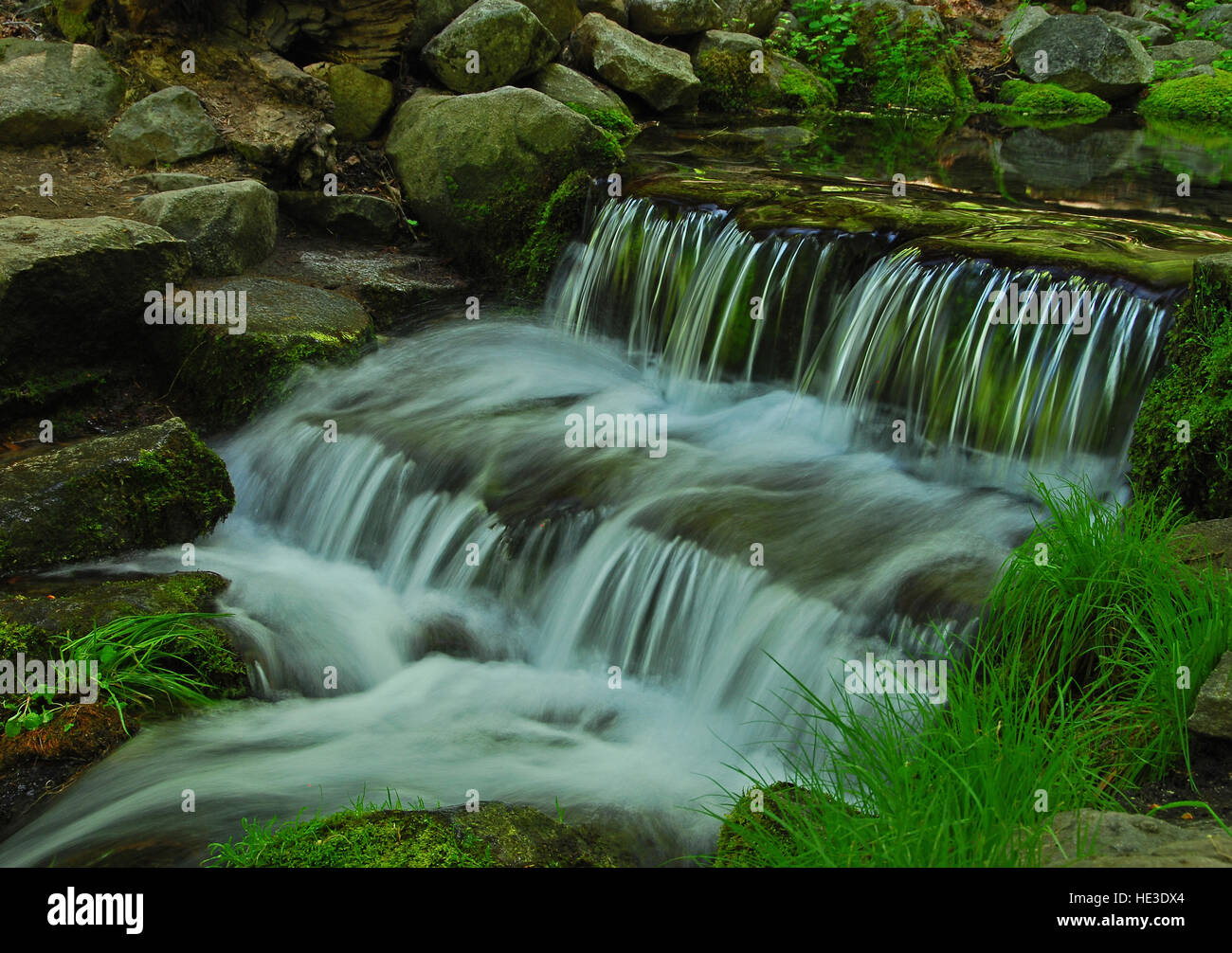 Peaceful small waterfall hi-res stock photography and images - Alamy