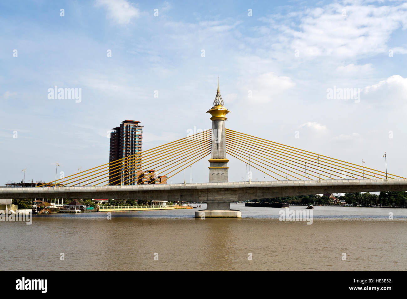 Maha Chesadabodindranusorn Bridge is a cable stayed bridge over the ...