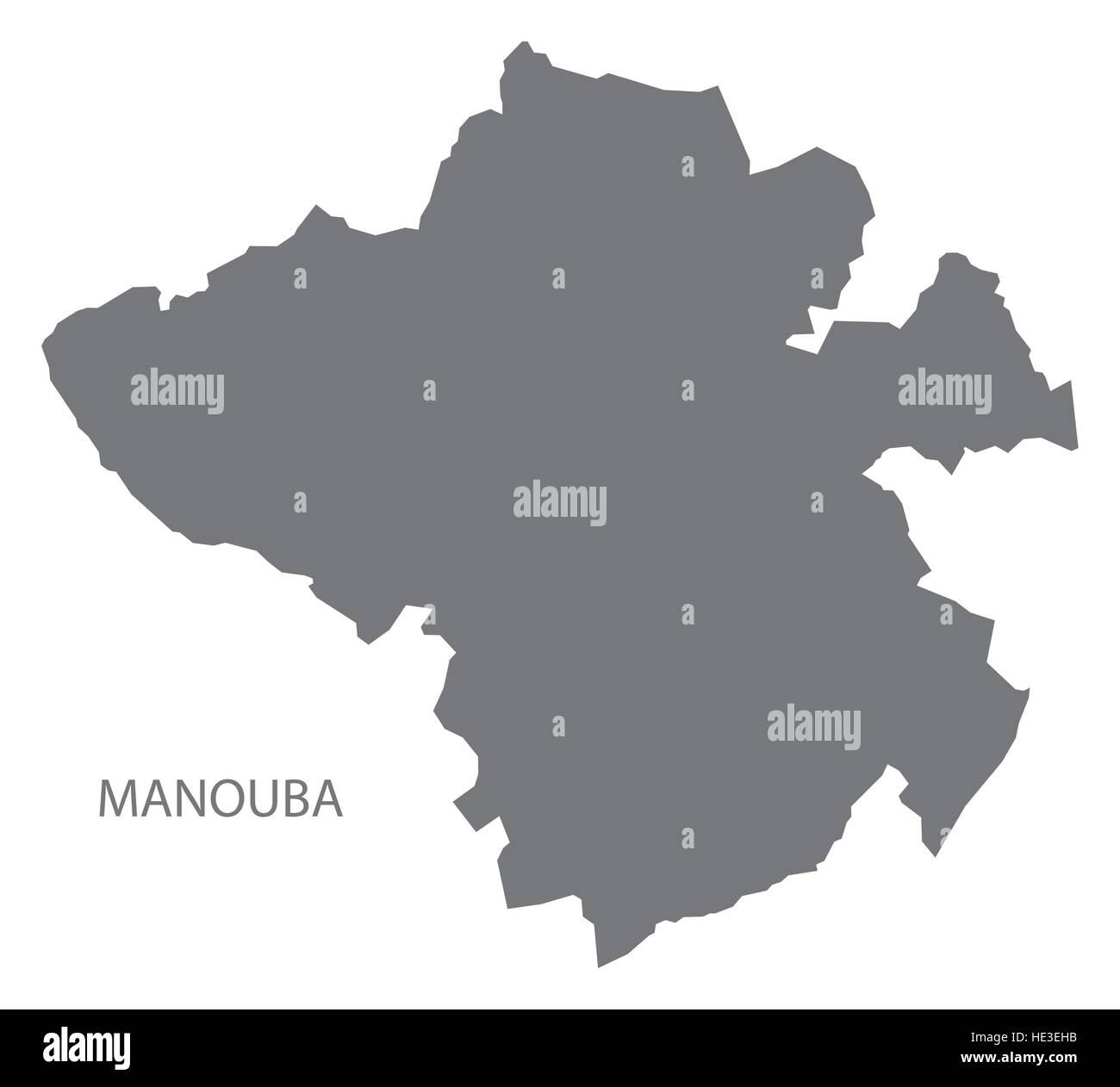 Manouba Tunisia Map in grey Stock Vector Image & Art - Alamy
