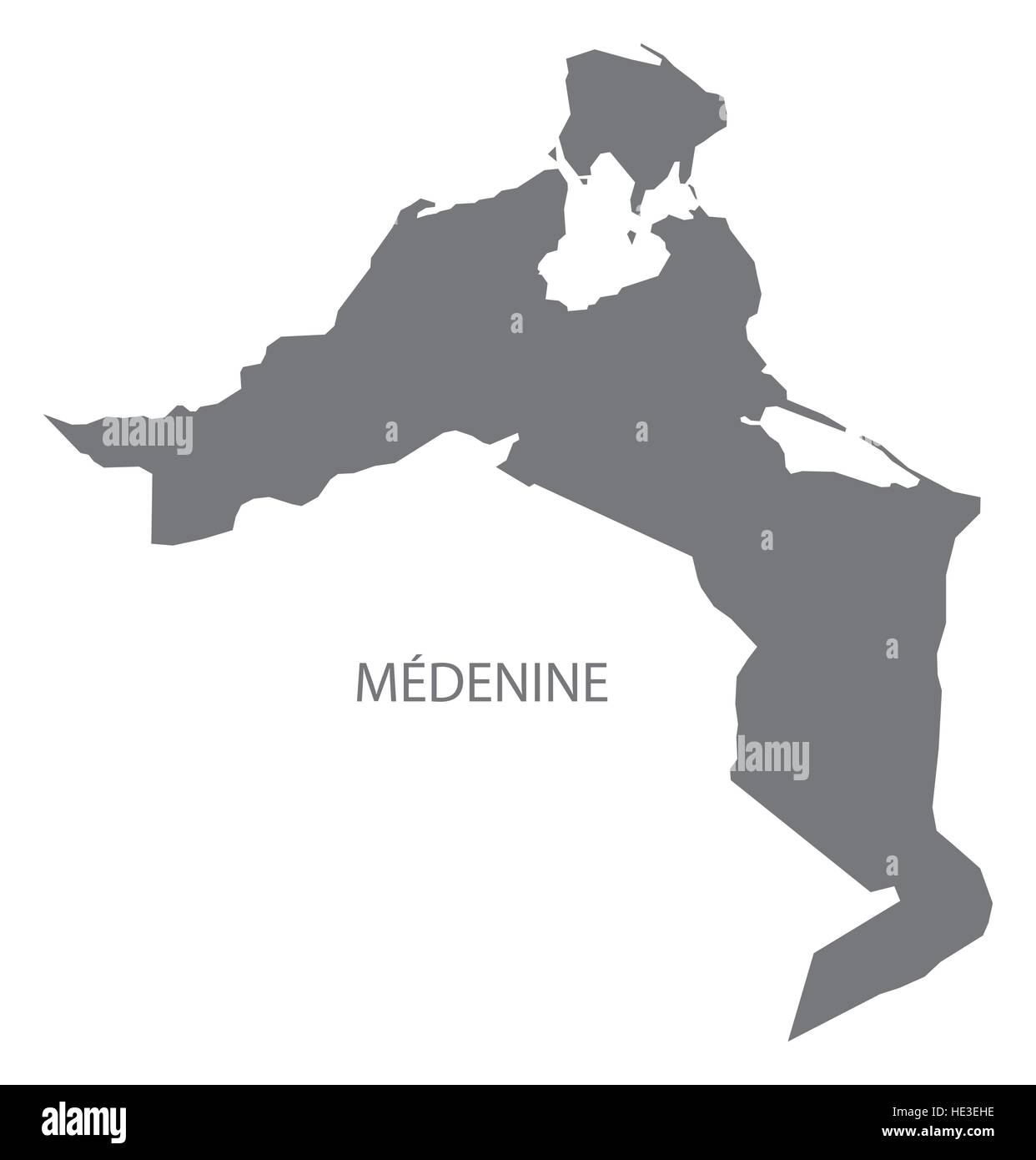 Medenine Tunisia Map in grey Stock Vector Image & Art - Alamy