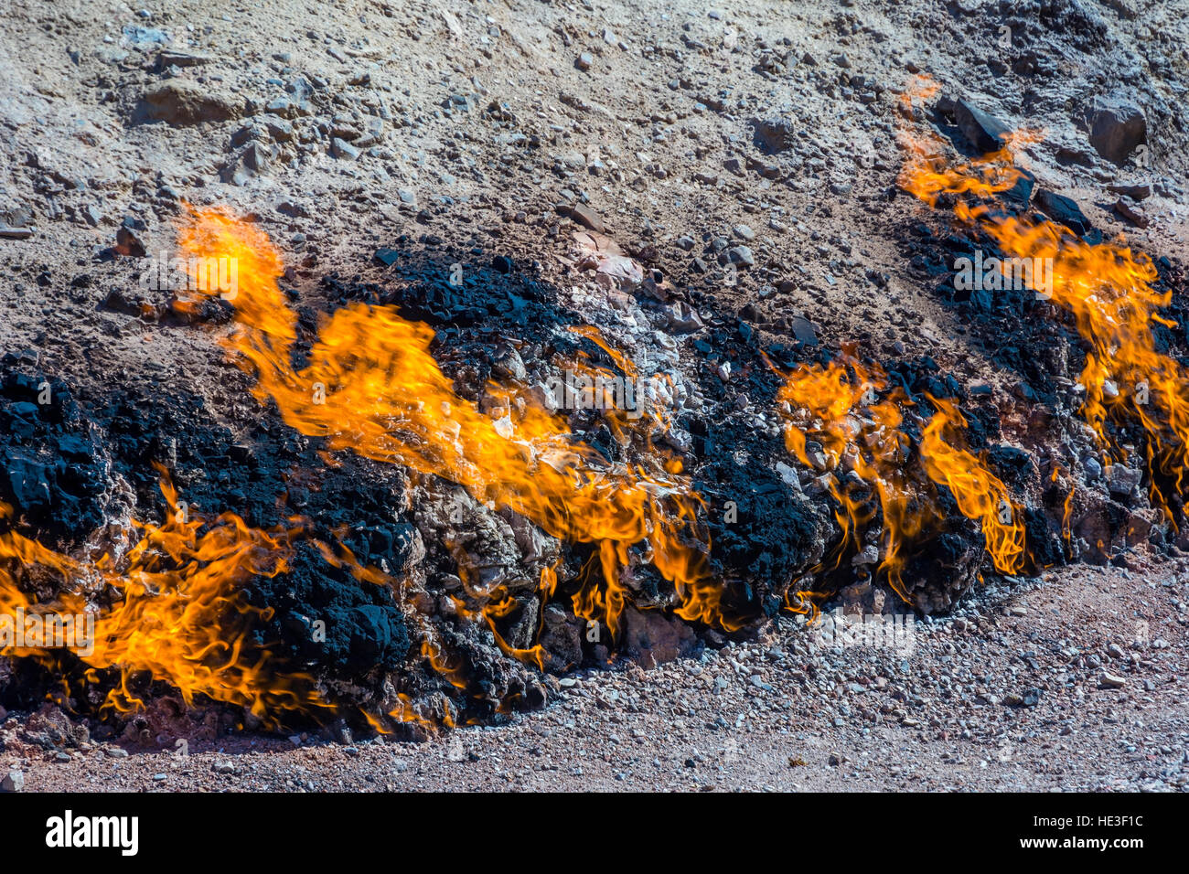 Burning rocks at flaming mountain in Baku, Azerbaijan Stock Photo - Alamy