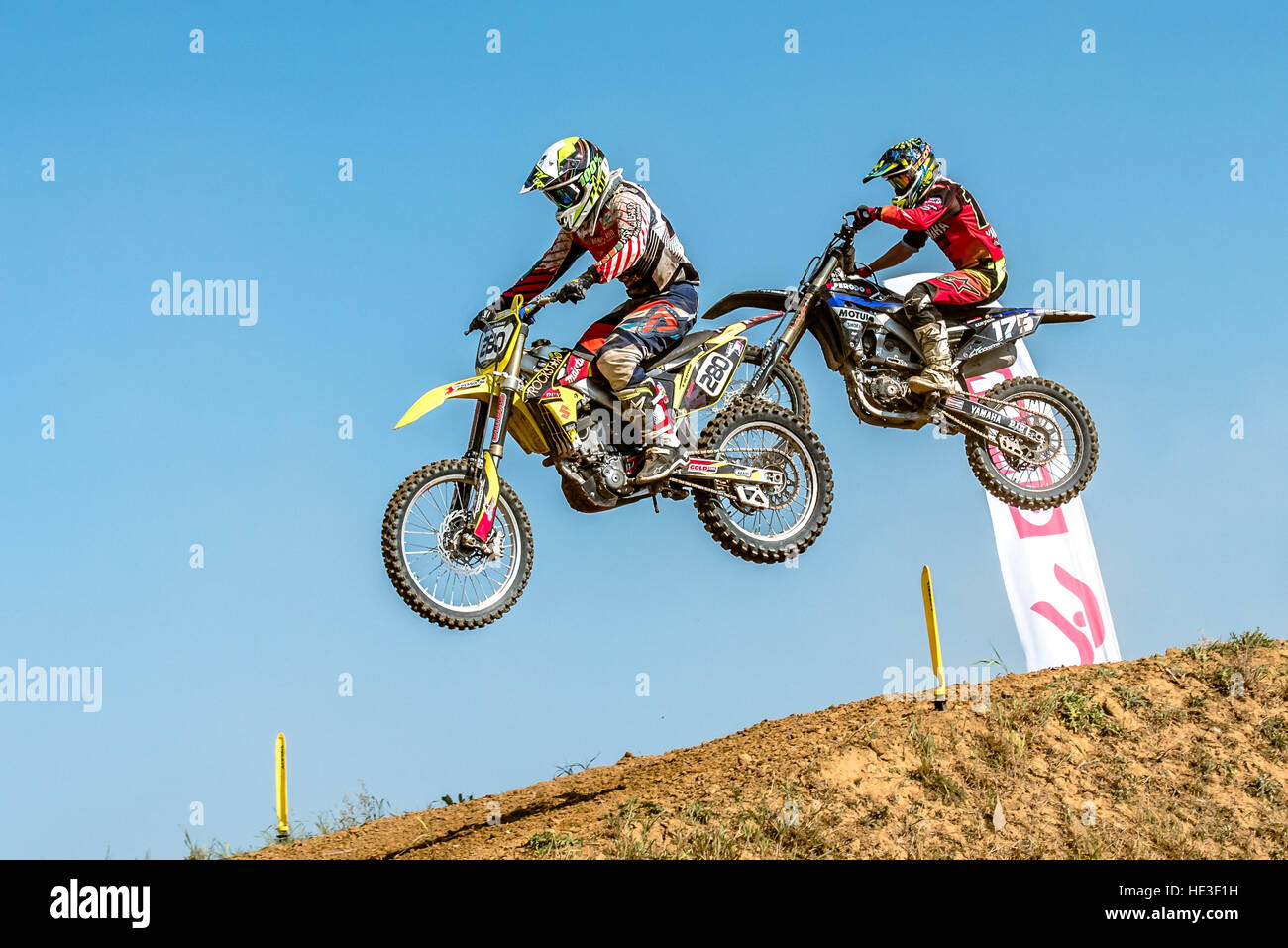 motocross rider in the race Stock Photo - Alamy