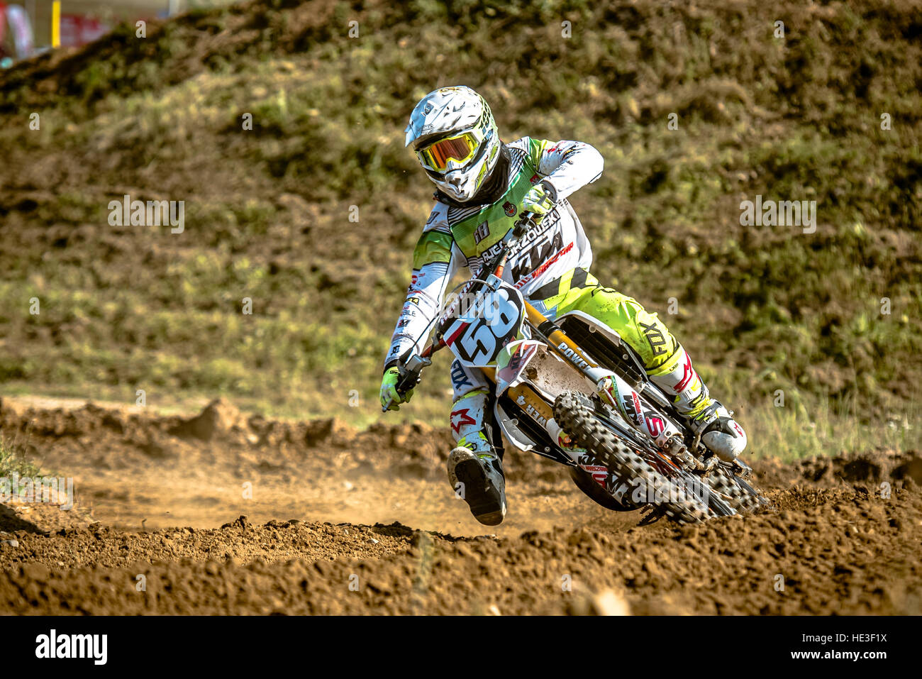 motocross rider in the race Stock Photo - Alamy