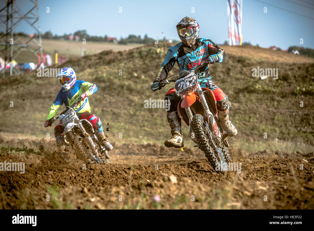 motocross rider in the race Stock Photo - Alamy