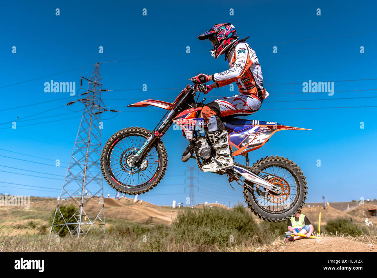 motocross rider in the race Stock Photo - Alamy