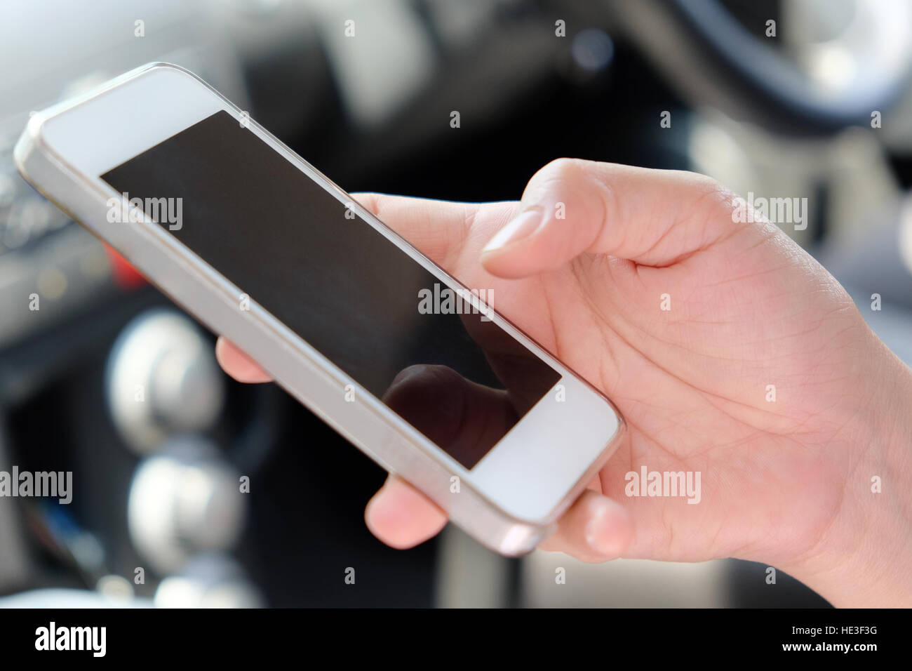 People sitting in the Car and Using Smart Phone,Telecommunication Stock ...