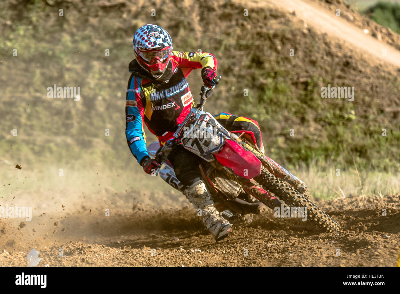 motocross rider in the race Stock Photo - Alamy