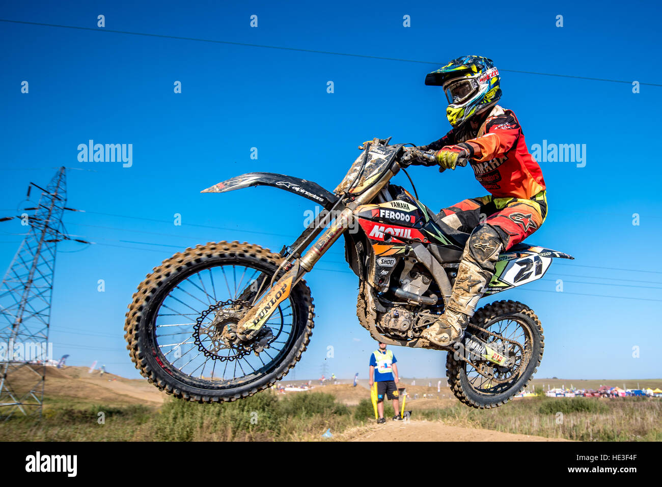 motocross rider in the race Stock Photo - Alamy