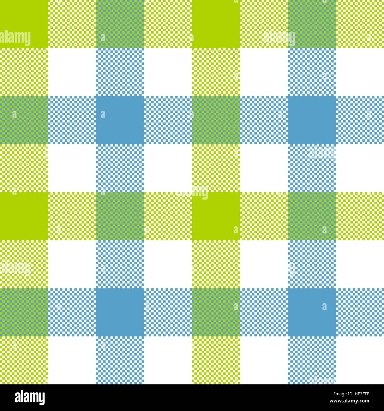 Green blue check plaid seamless pattern. Vector illustration. EPS 10 ...