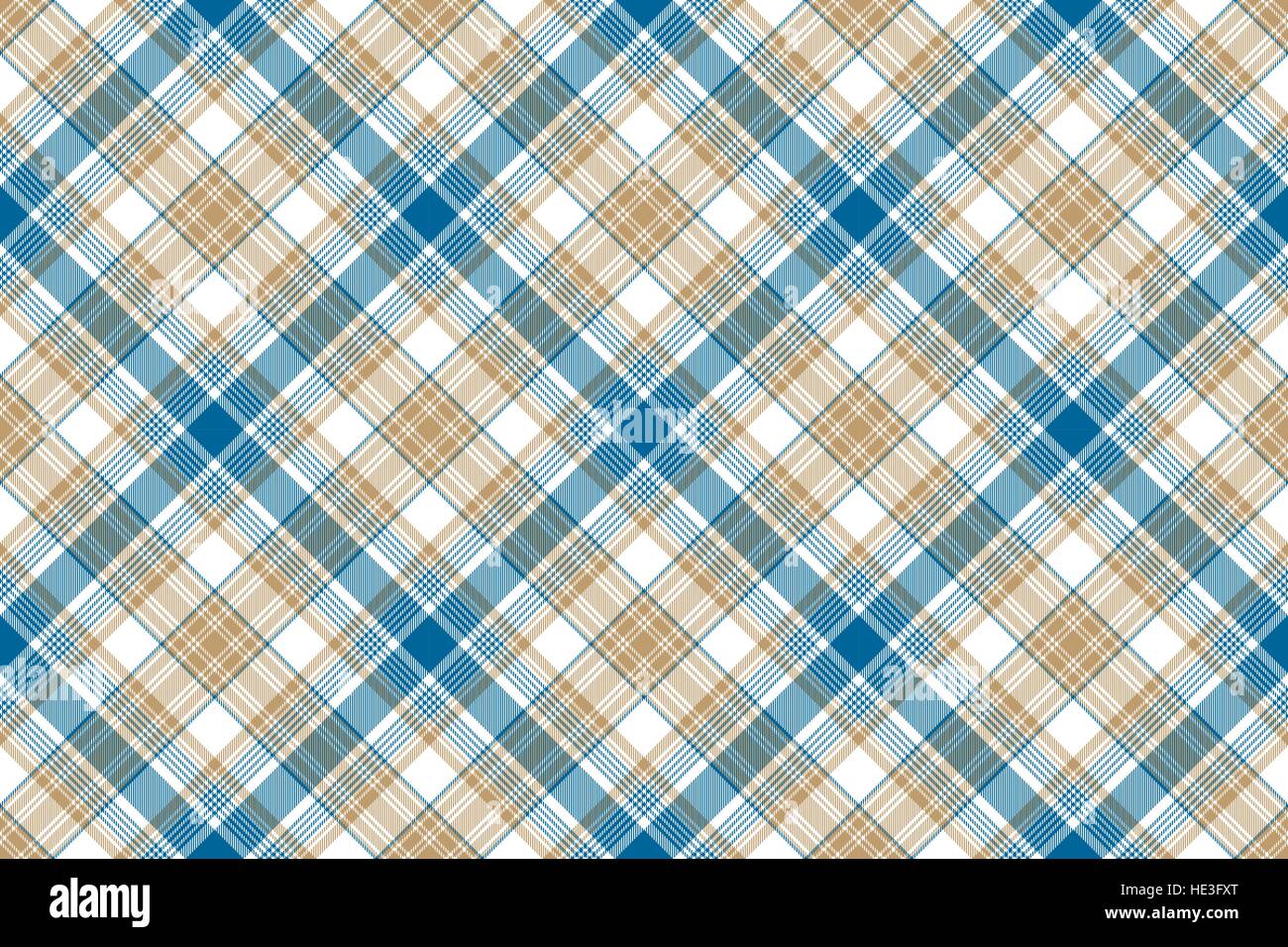 Blue beige check seamless background. Vector illustration Stock Vector ...