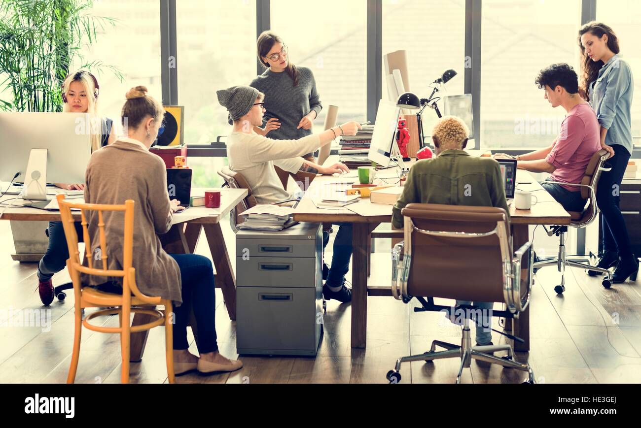 Teamwork Together Professional Occupation Concept Stock Photo - Alamy