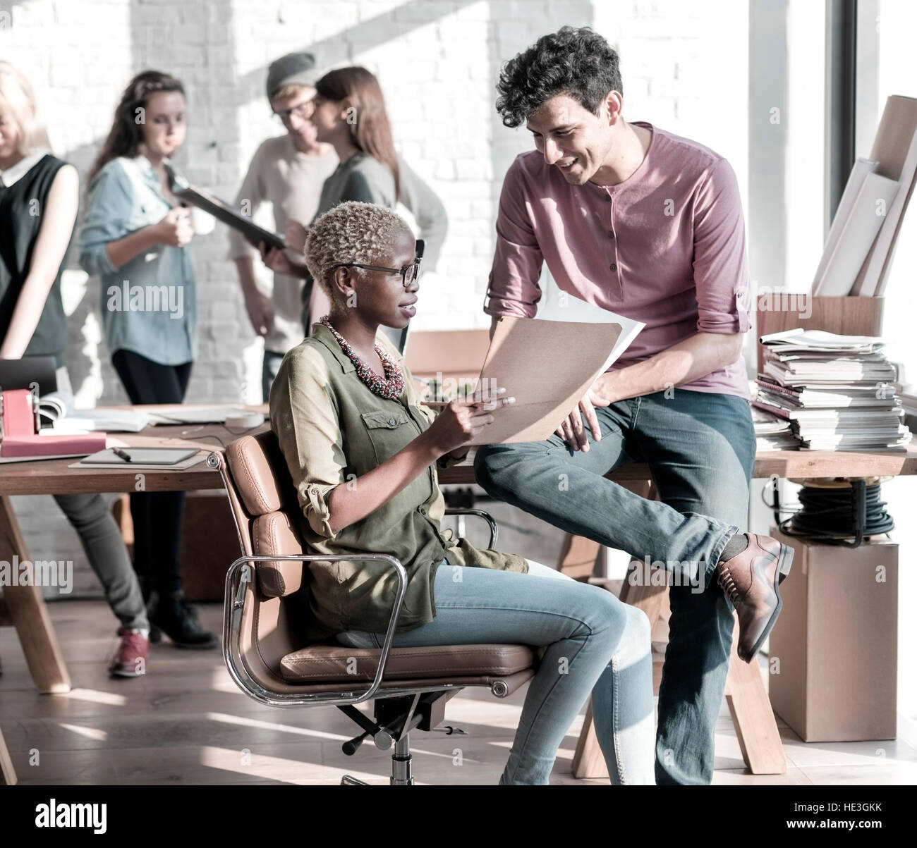 Teamwork Discussion Meeting Brainstorming Start up Concept Stock Photo ...