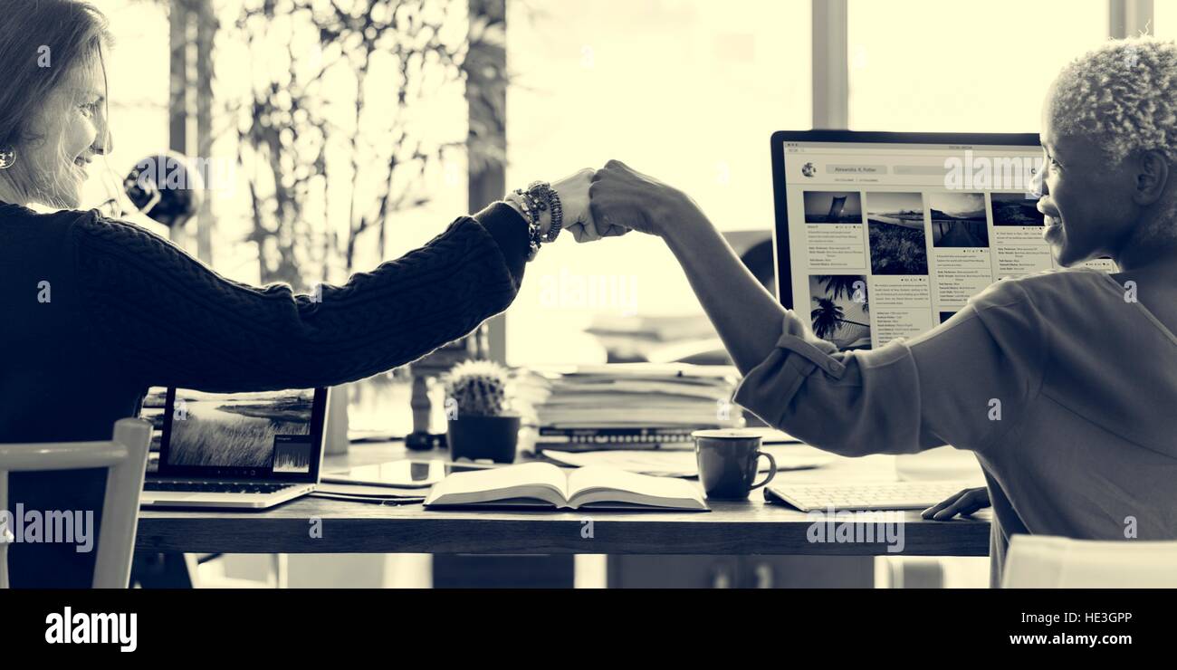 Fist Bump Corporate Colleagues Teamwork High Resolution Stock ...