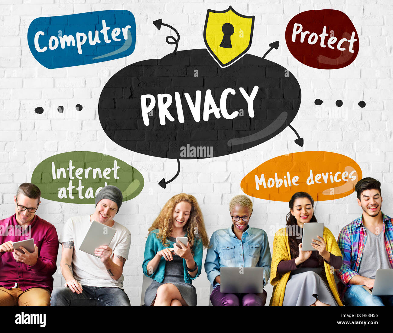 Protection Privacy Word Diagram Concept Stock Photo - Alamy