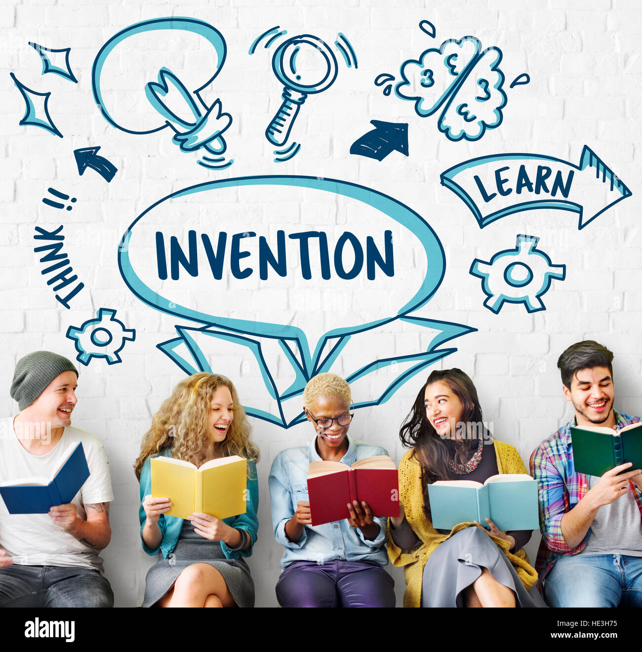 Ideas Outside Box Brainstorm Sketch Concept Stock Photo - Alamy