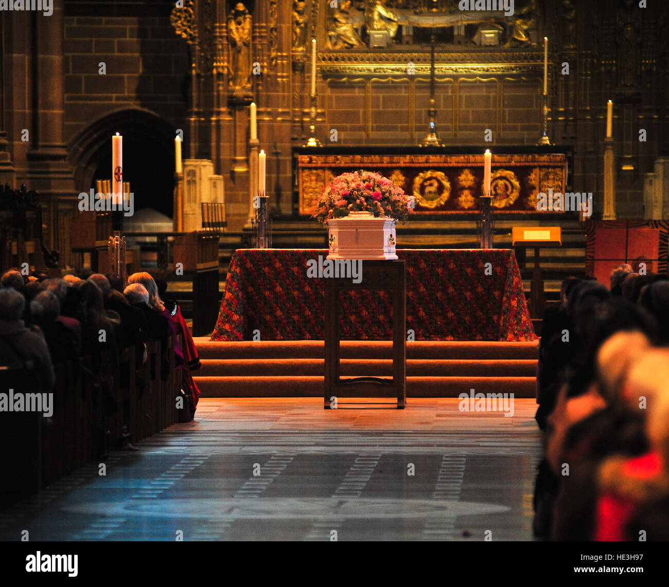 The funeral of celebrity hairdresser Herbert Howe at Liverpool Anglican ...