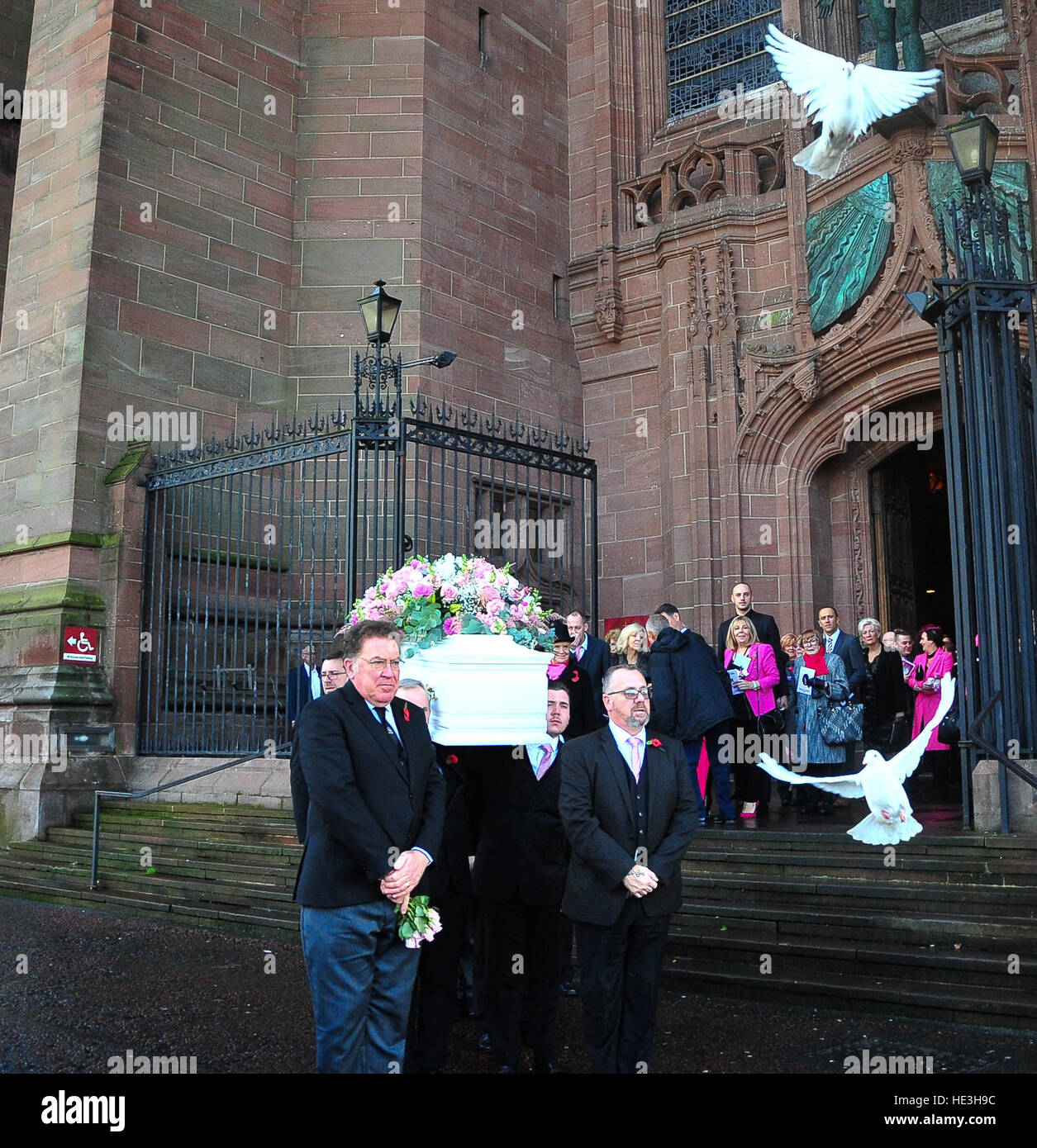The funeral of celebrity hairdresser Herbert Howe at Liverpool Anglican ...