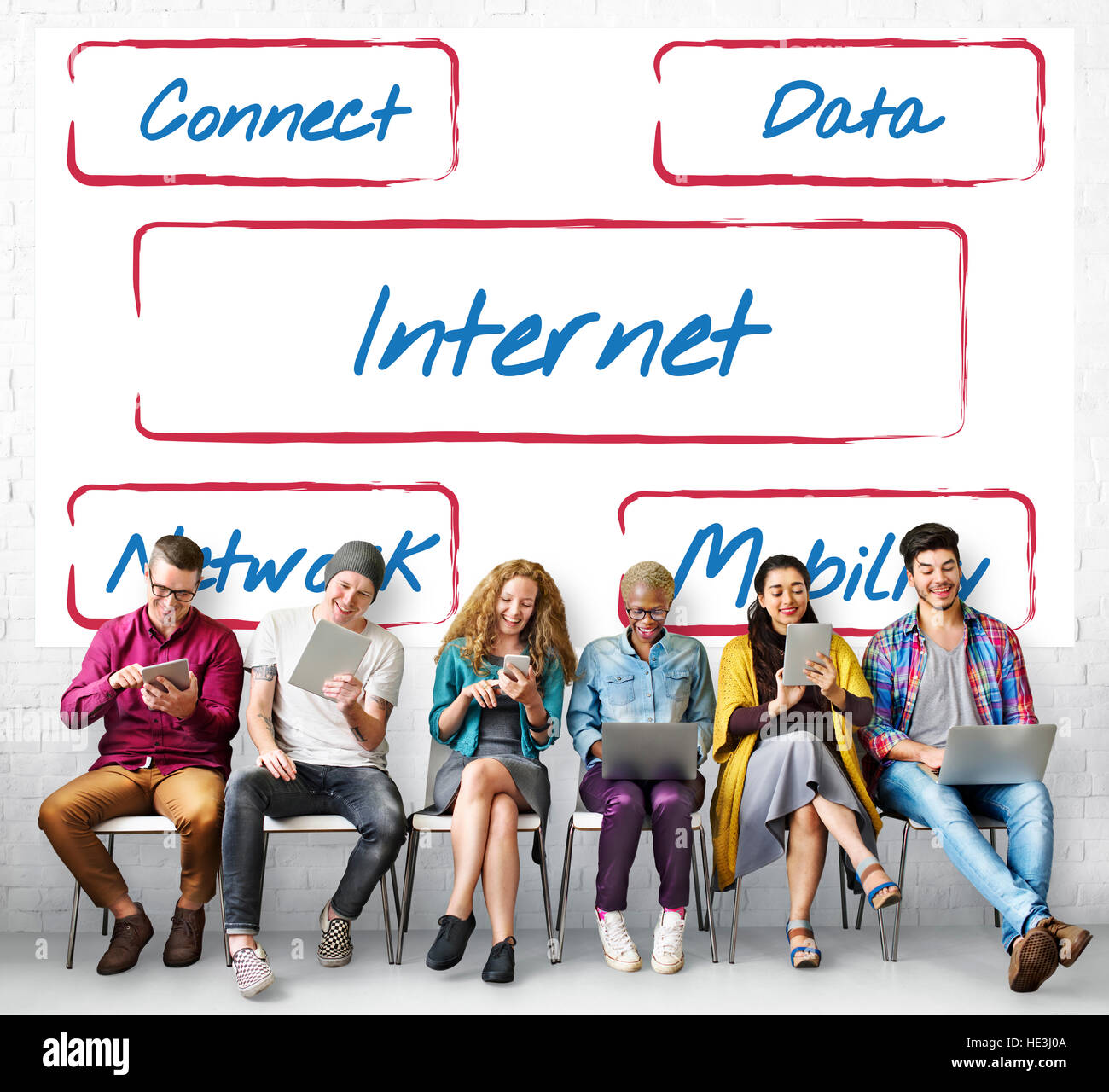 Social Network Box Word Diagram Concept Stock Photo - Alamy
