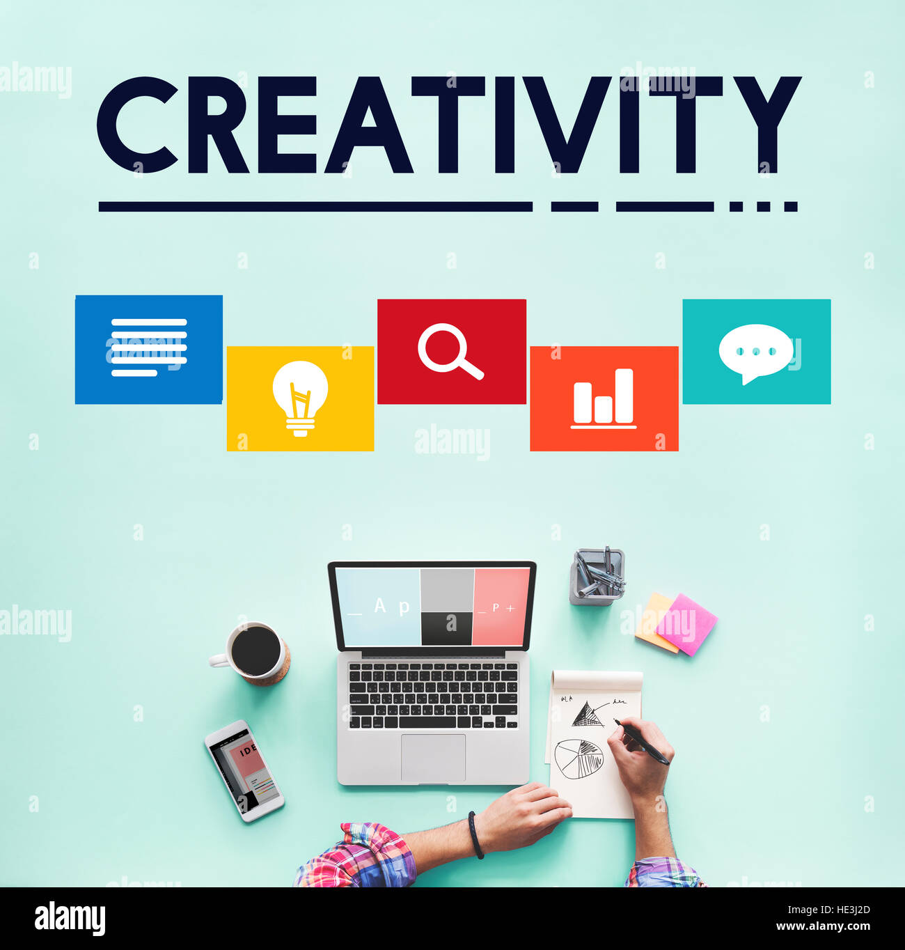 Creative Ideas Icon Boxes Concept Stock Photo - Alamy