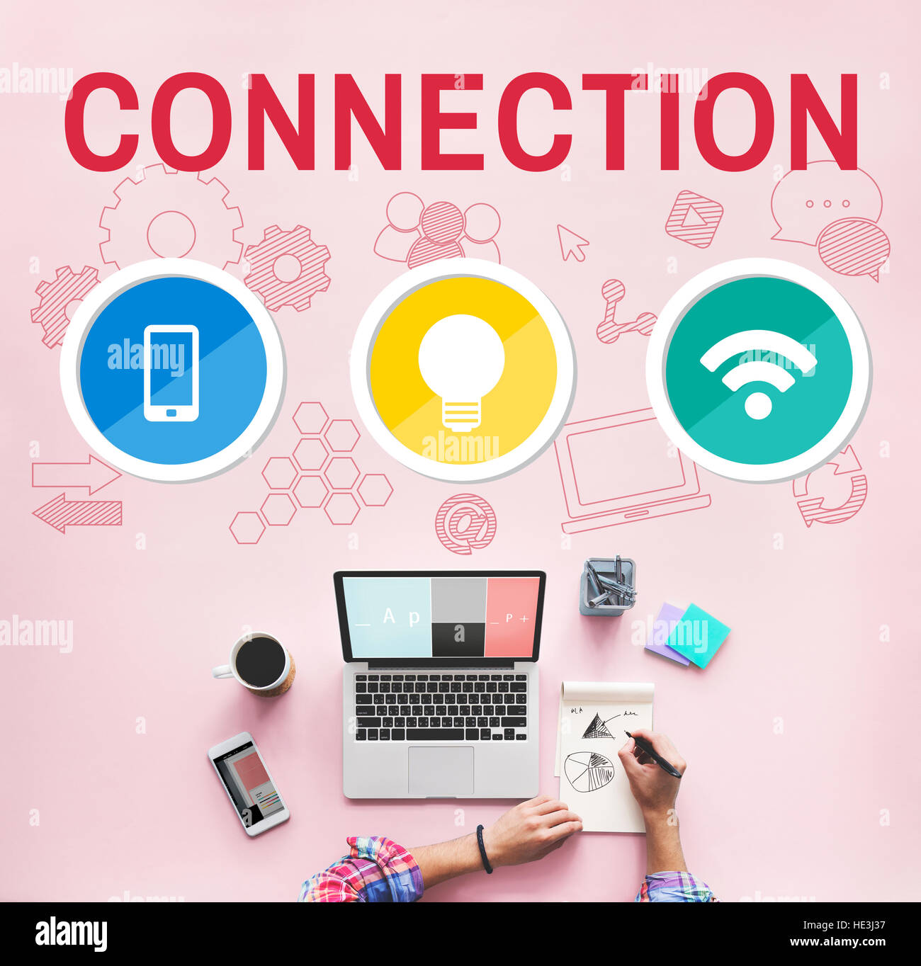 Technology Communication Icons Symbols Concept Stock Photo - Alamy