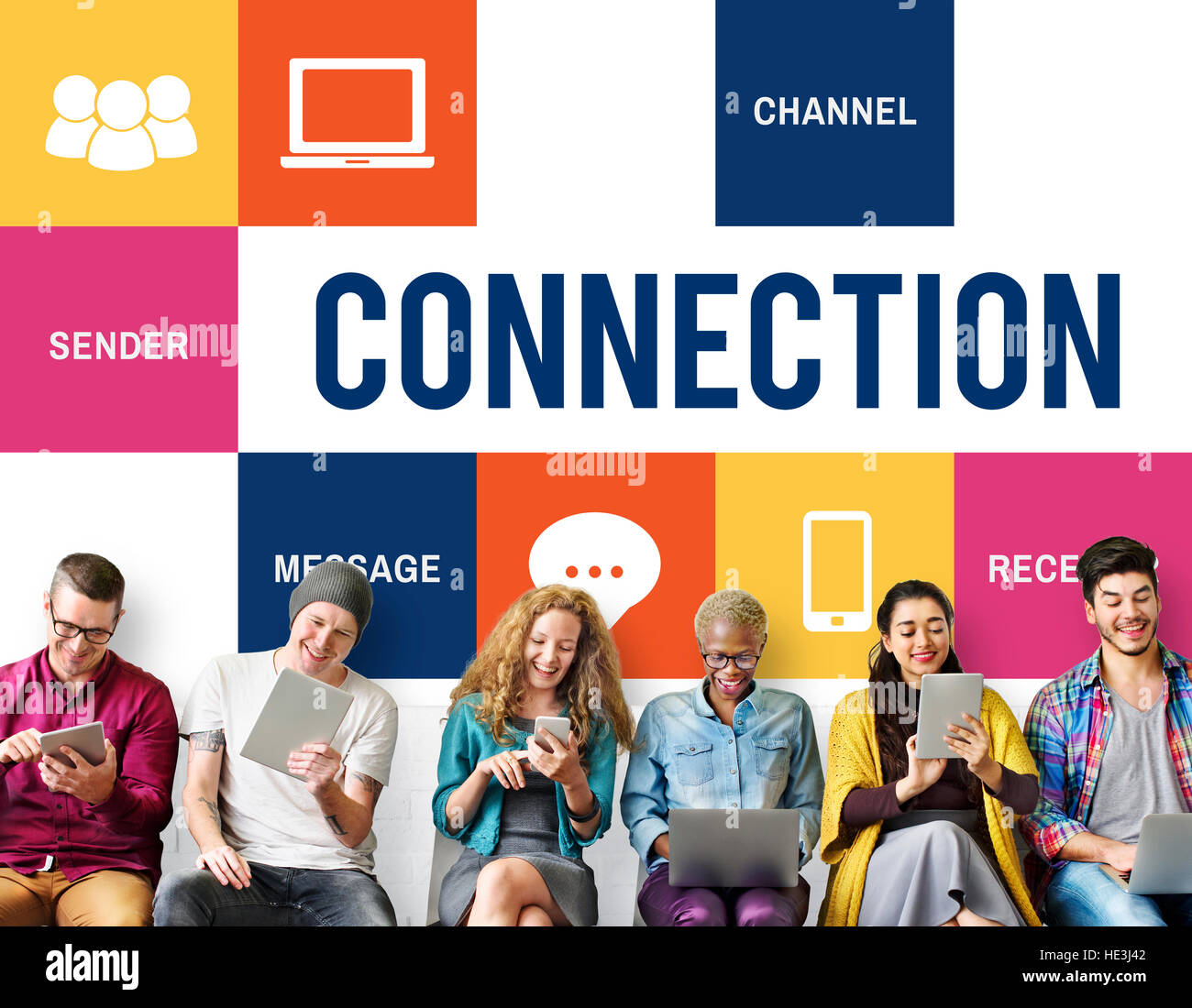 Media Technology Online Digital Networking Concept Stock Photo - Alamy