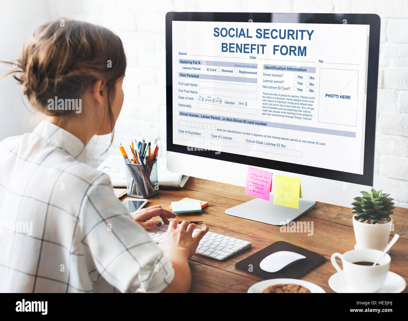 Social security benefit application form hi-res stock photography and ...