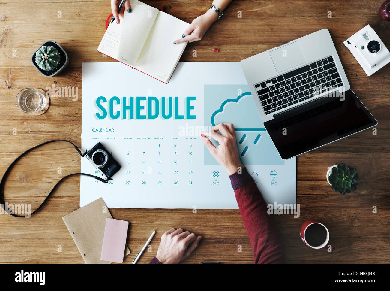Schedule Forecast Weather Rainy Cloud Concept Stock Photo - Alamy