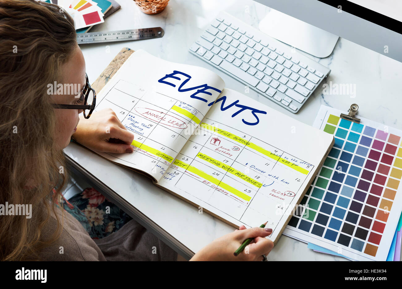 Agenda Timetable Calendar Schedule Graphic Stock Photo - Alamy