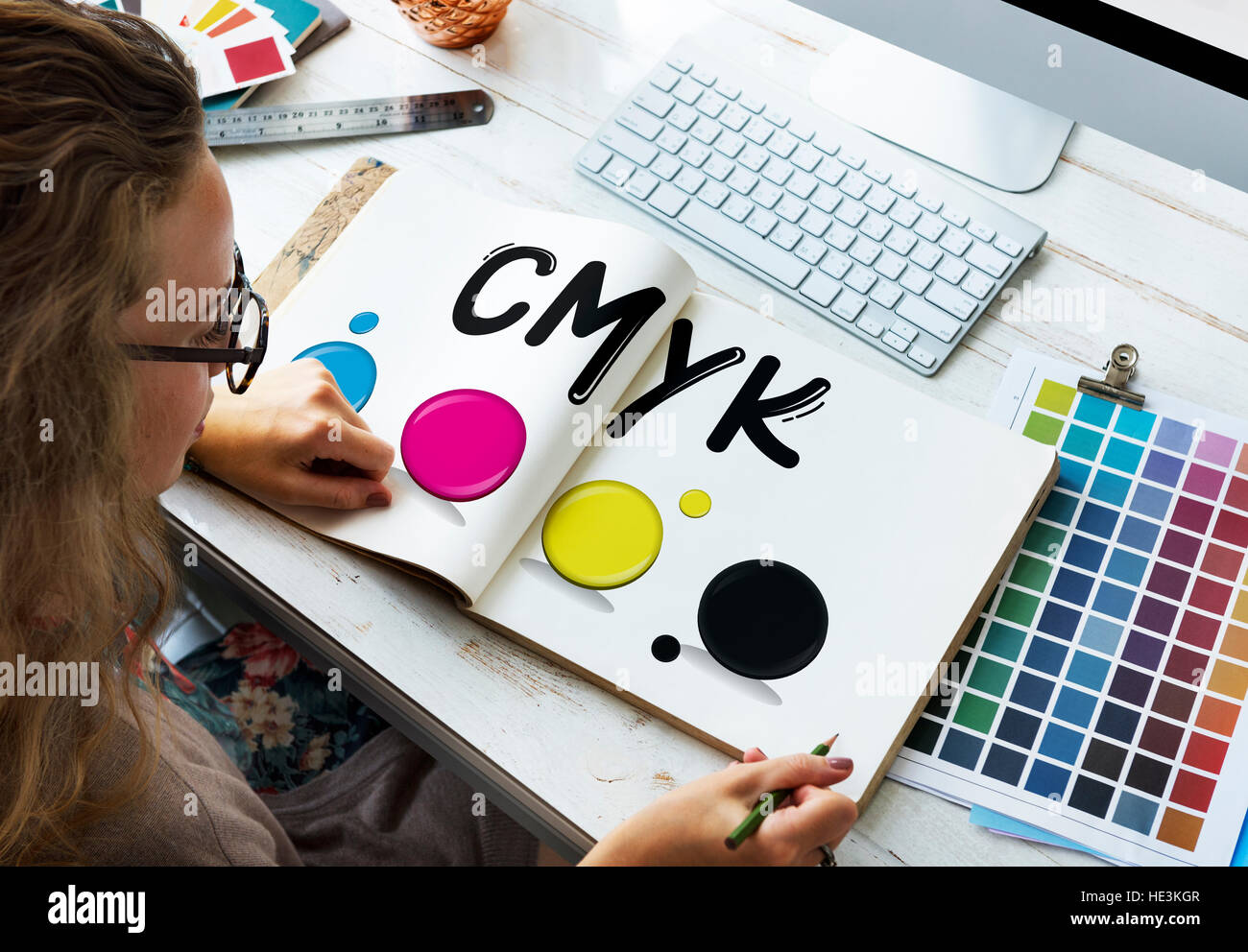 CMYK Creative Design Color Ink Mixture Printing Concept Stock Photo - Alamy