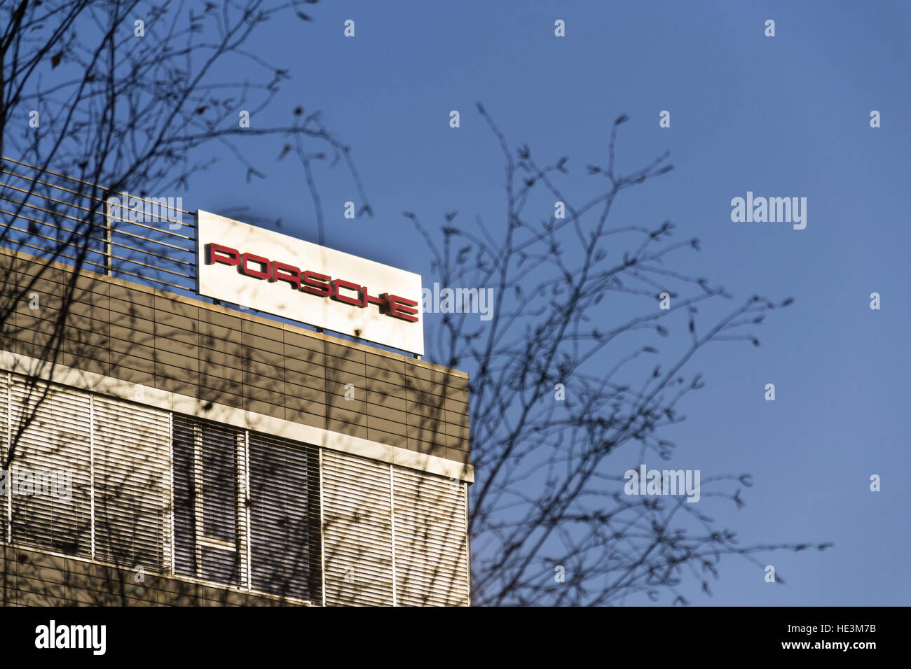 Porsche engineering company logo on Czech headquarters building Stock ...