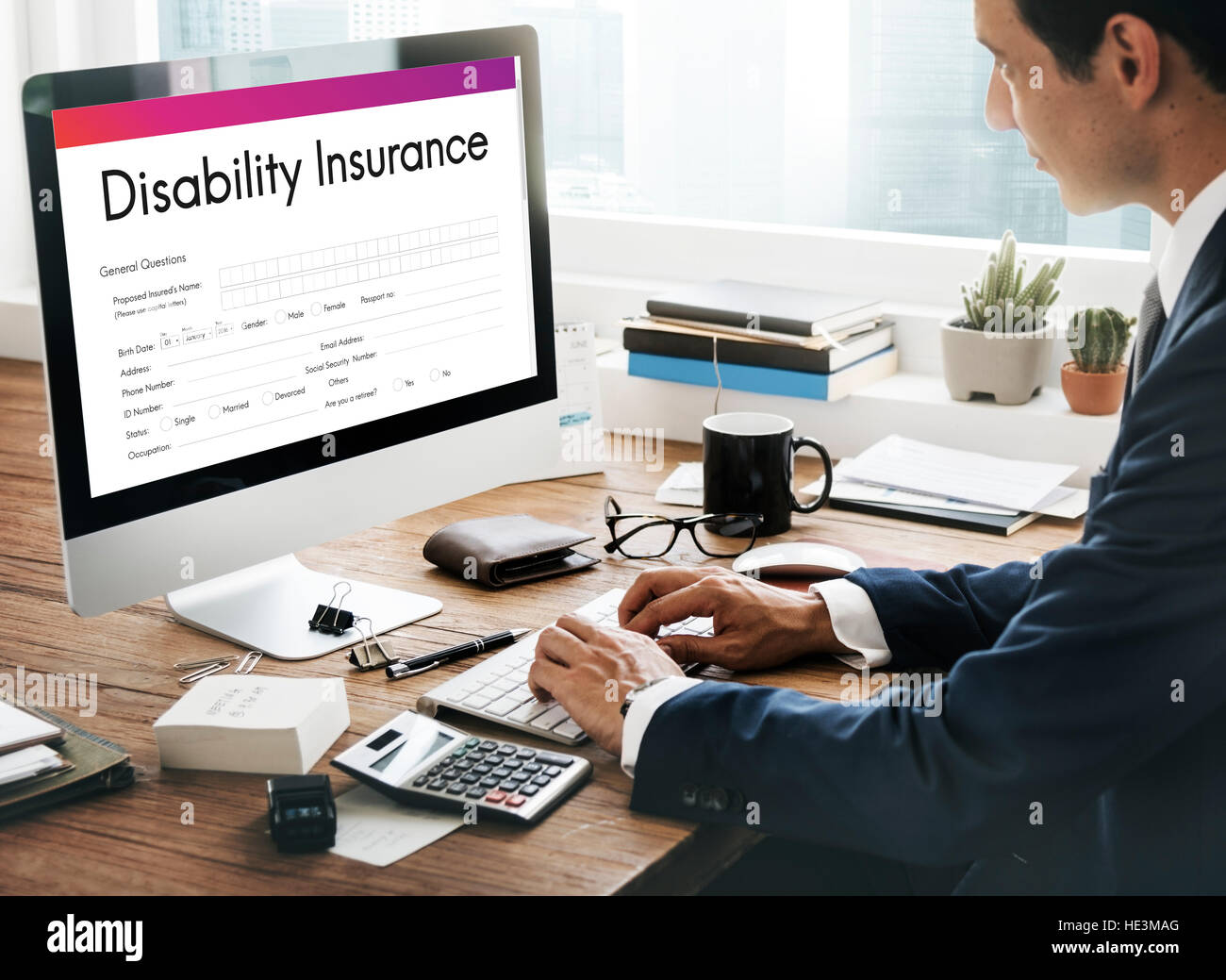 Disability Insurance Claim Form Document Concept Stock Photo - Alamy