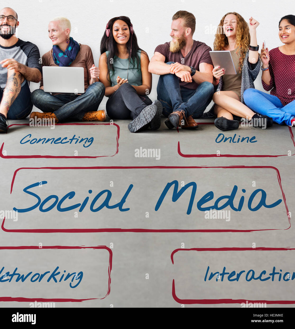 Social Media Netowrking Interaction Online Connection Concept Stock ...