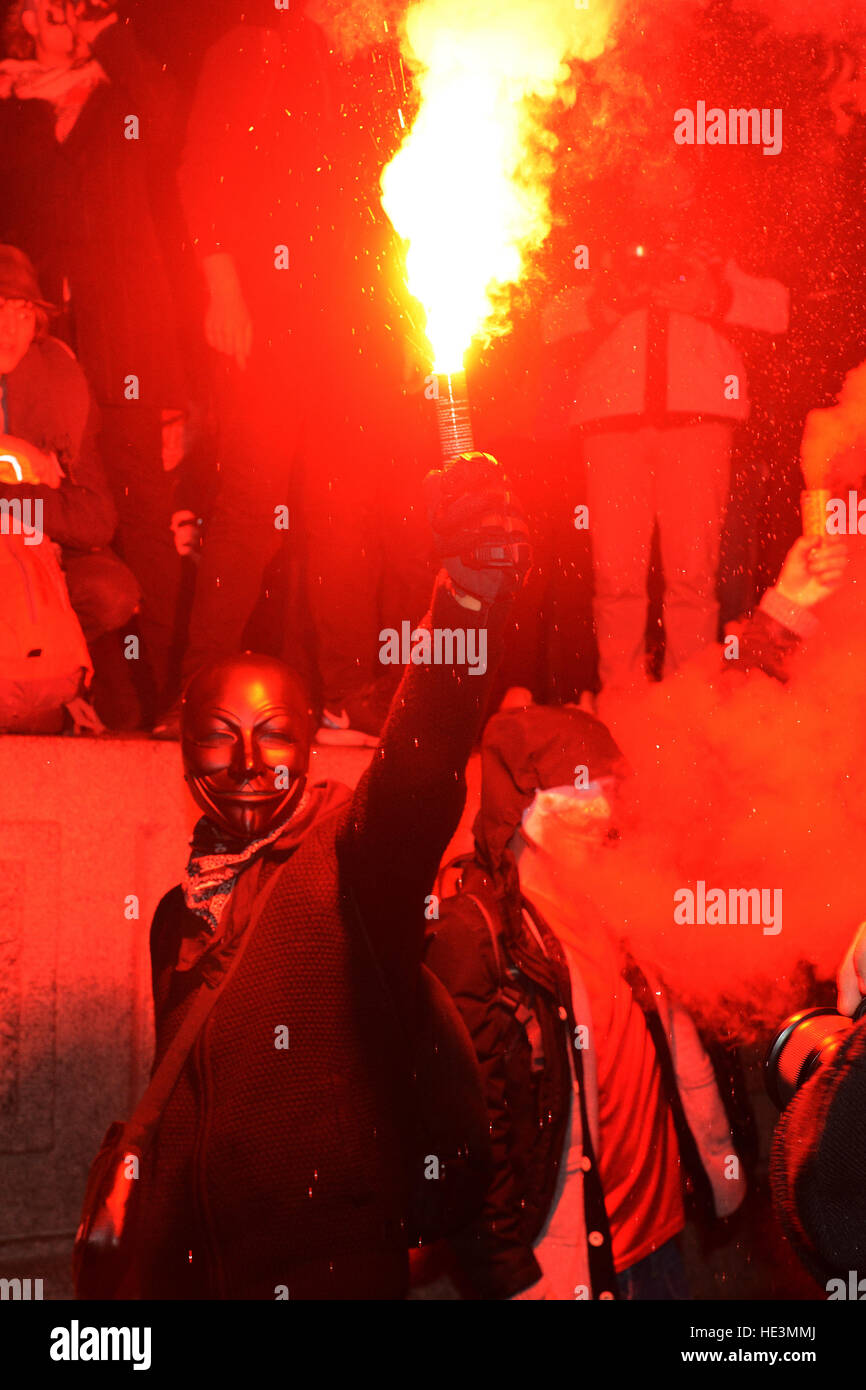 Hundreds of supporters of the anti capitalist group Million Mask March ...