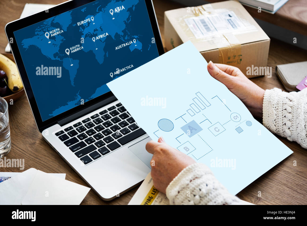 Global Business Map Destination Concept Stock Photo - Alamy