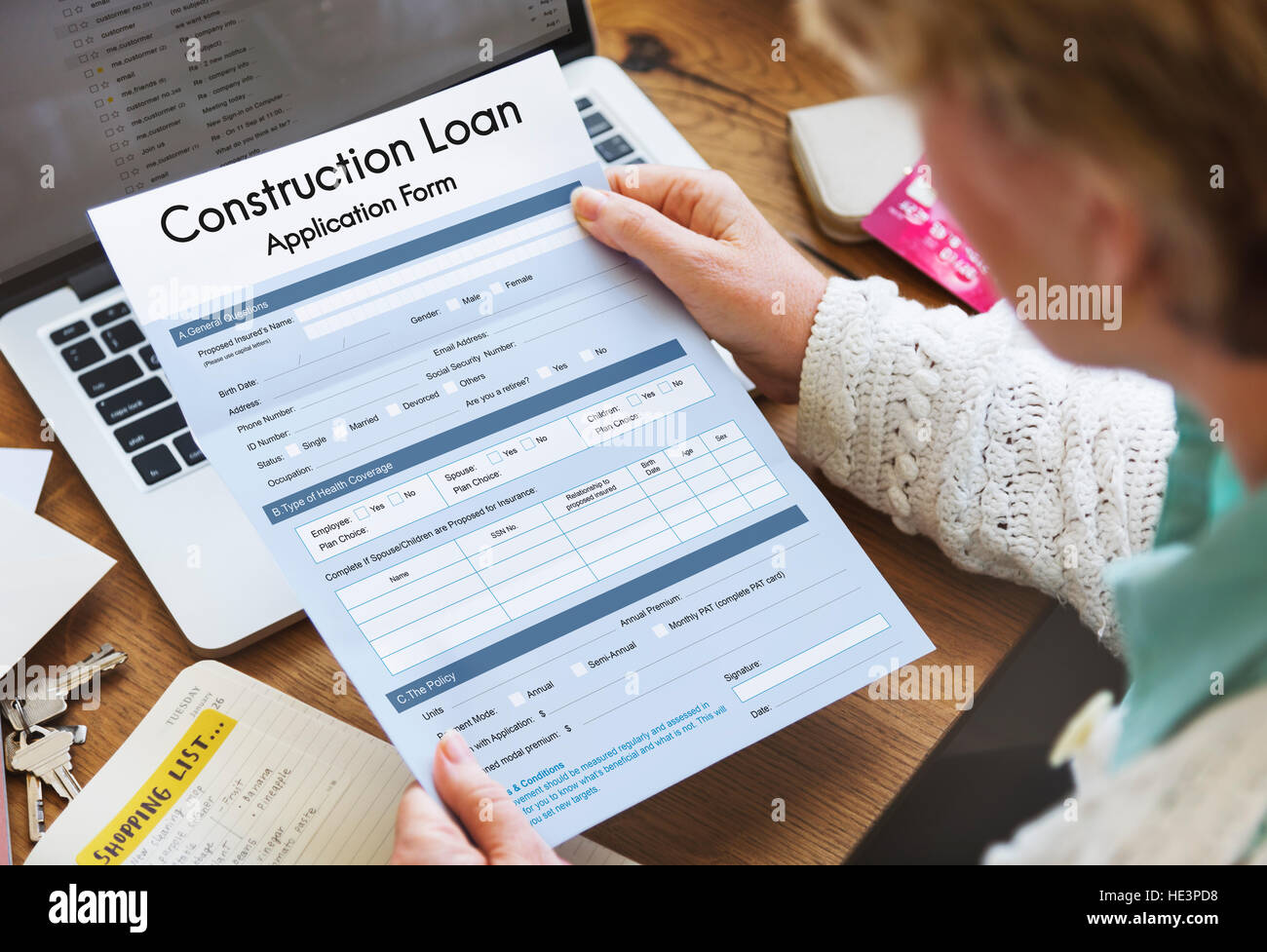 Construction Loan Application Form Concept Stock Photo - Alamy