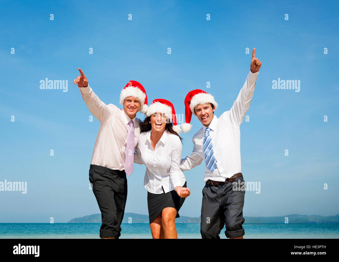 Business Colleagues Vacation Beach Cheerful Concept Stock Photo - Alamy