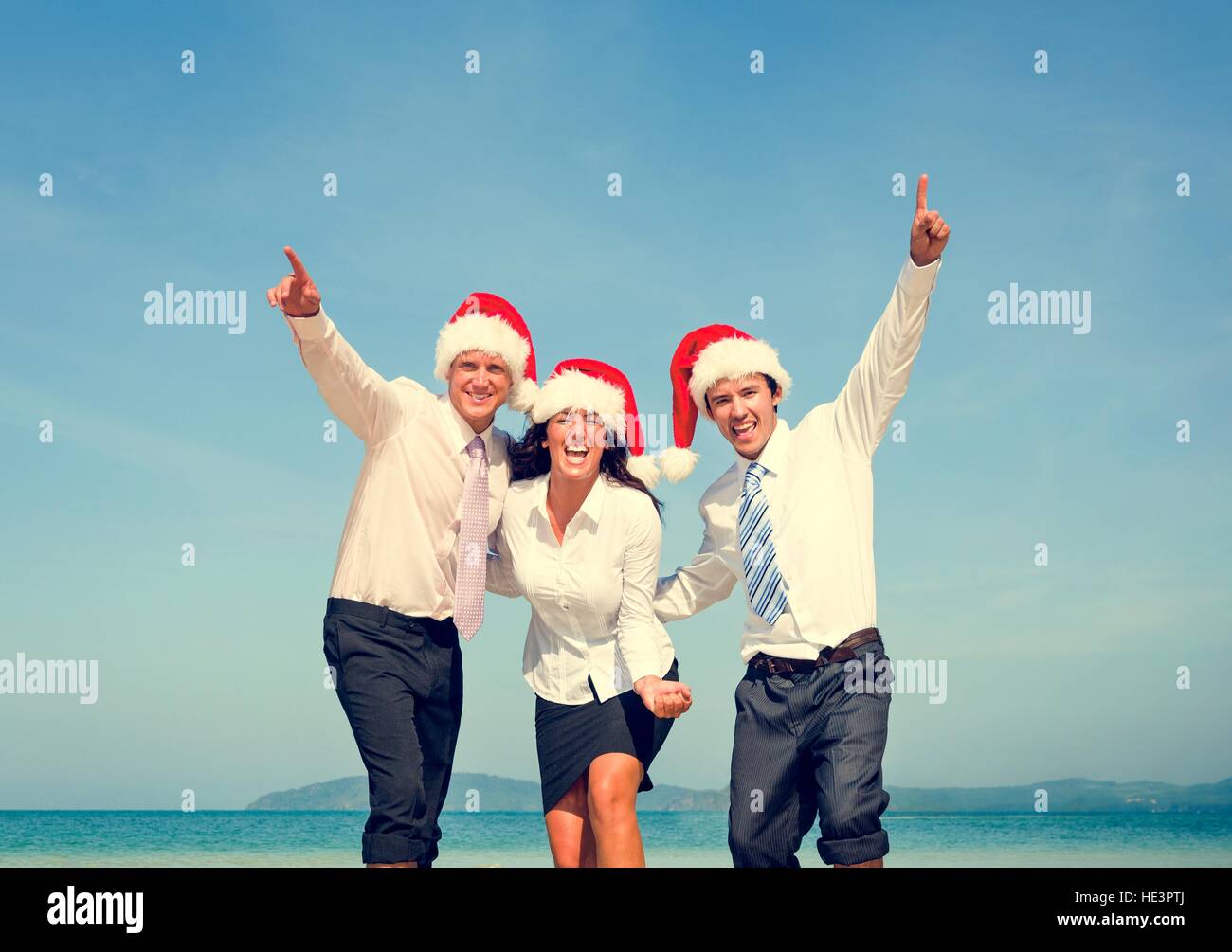 Business Colleagues Vacation Beach Cheerful Concept Stock Photo - Alamy