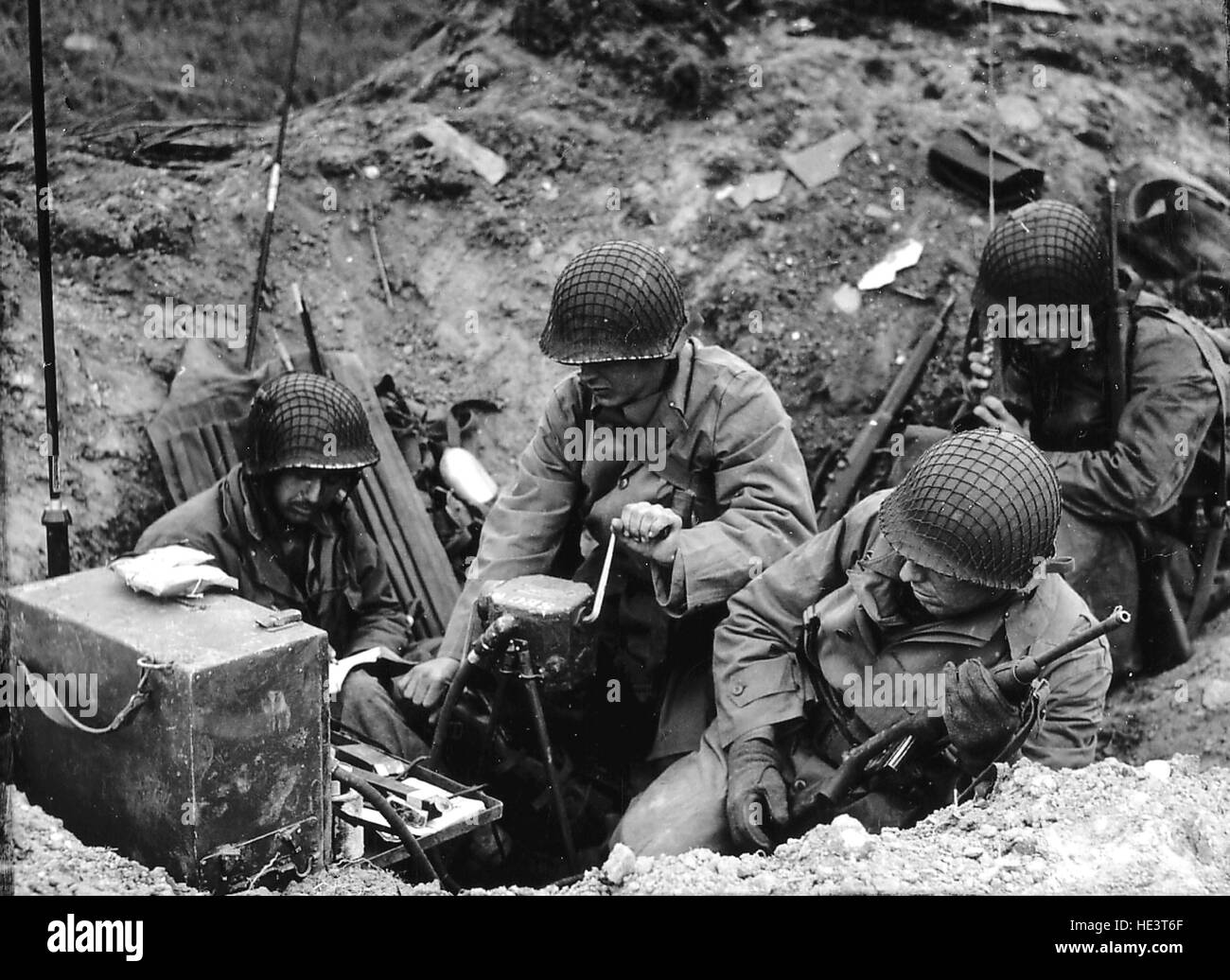 Normandy, France, June 1944. Allied soldiers fighting in the ...