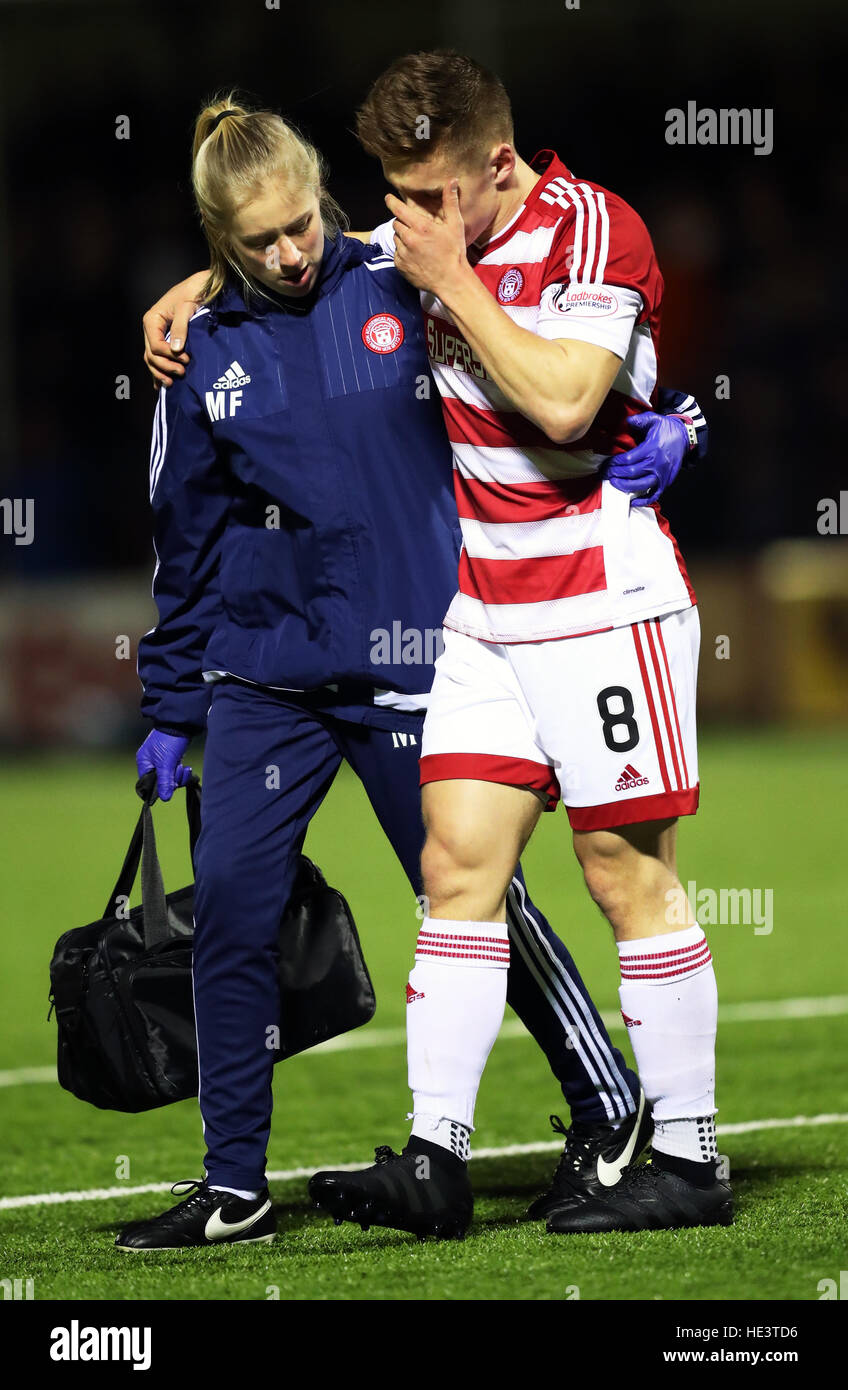 Hamilton Academical's Greg Docherty is substituted with an injury ...