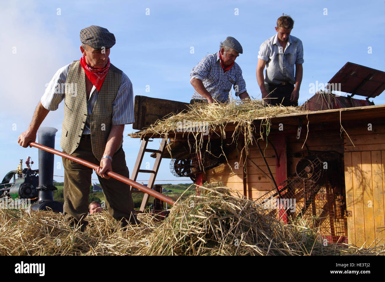Vintage Threshing Machine Stock Photo - Alamy