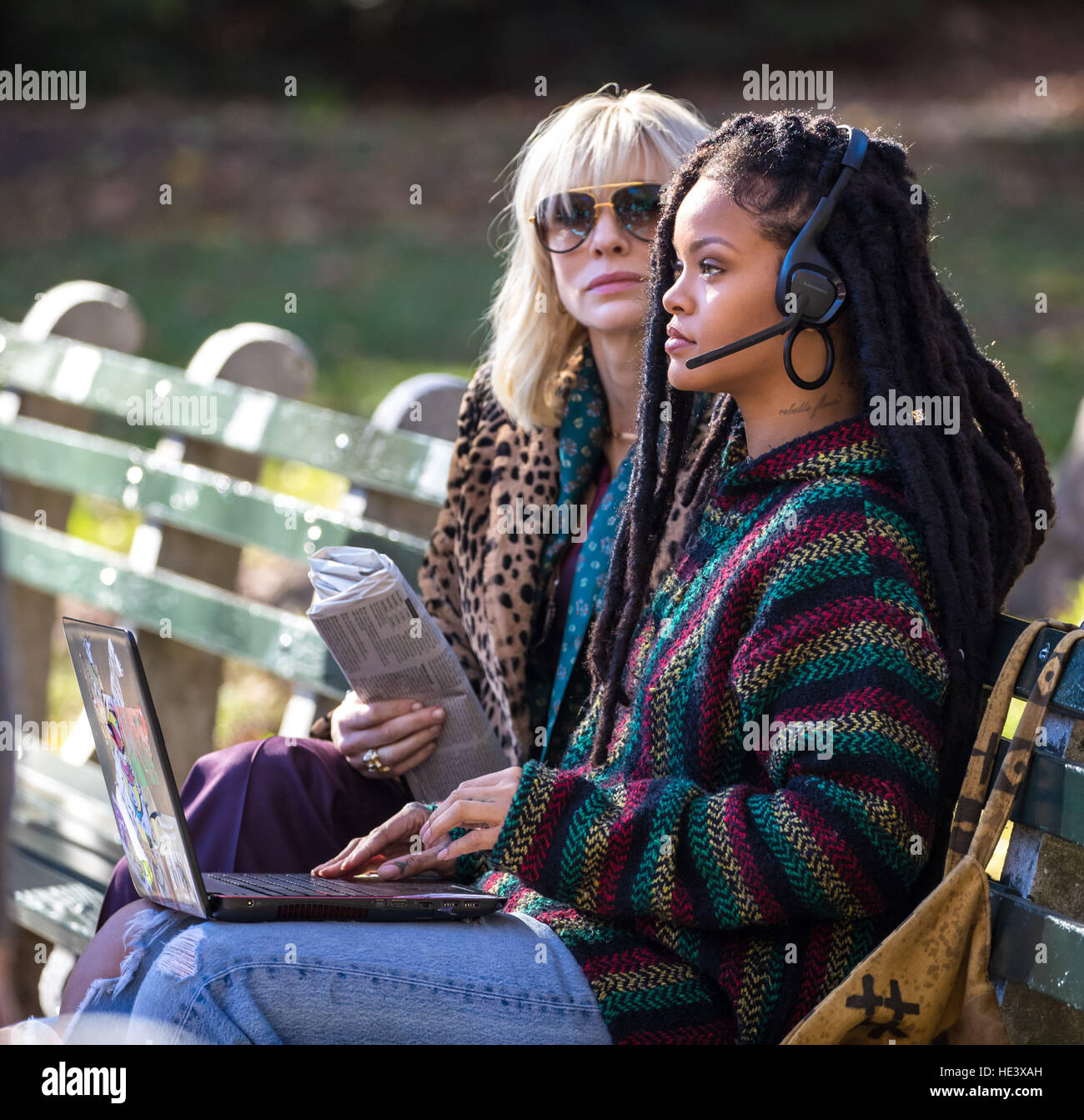 Rihanna wears long dreadlocks to film a scene for 'Ocean's Eight' with ...