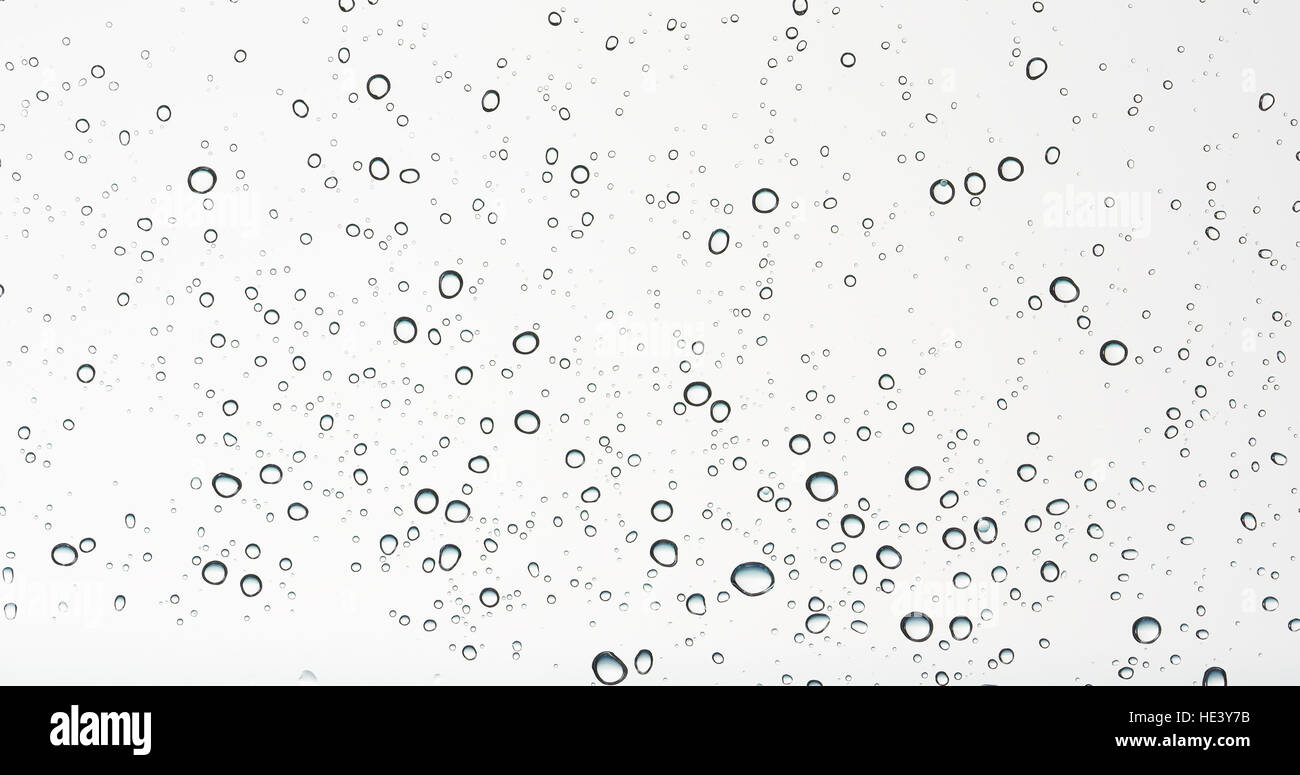 clean round water drops on transparent glass Stock Photo - Alamy