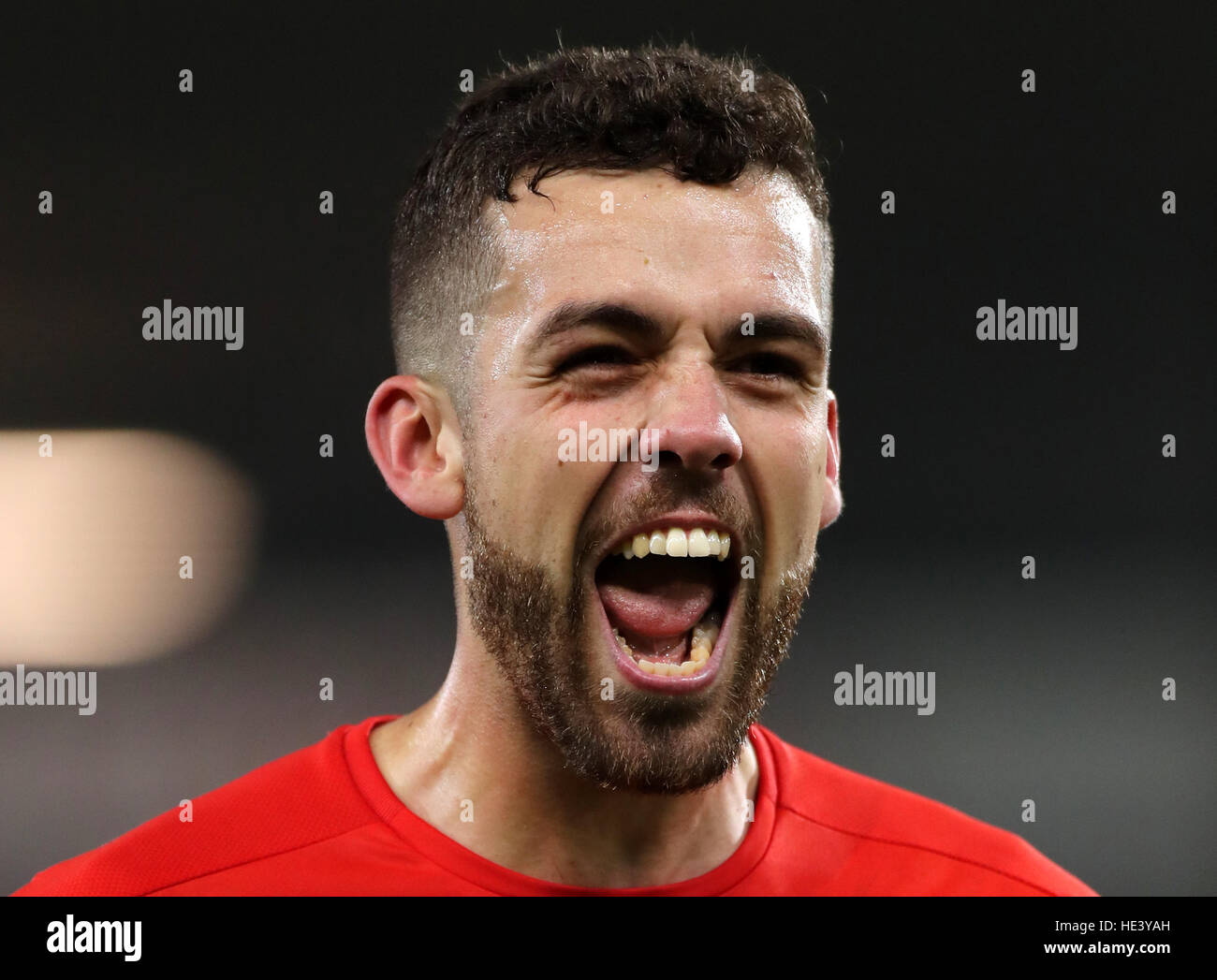Huddersfield Town's Jonathan Hogg celebrates after the final whistle ...