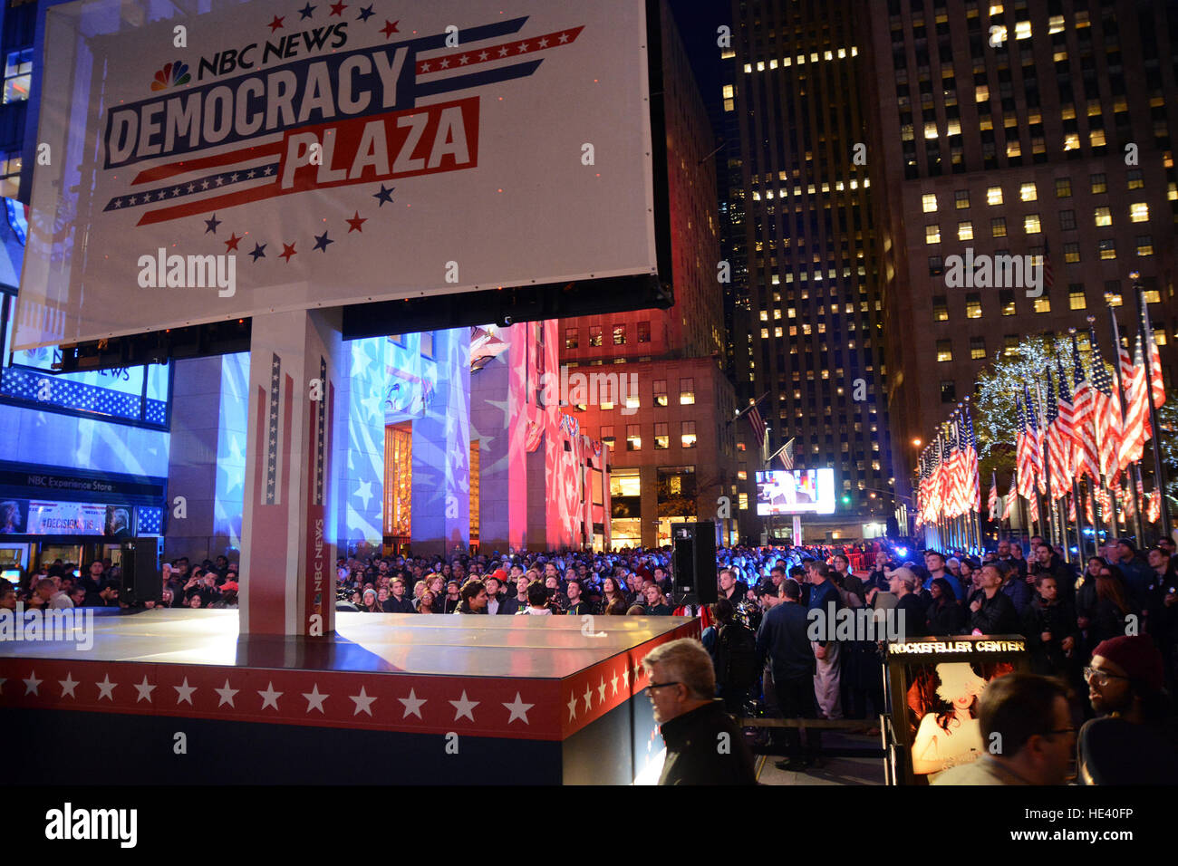 US Election Night 2016 Views from Times Square and Rockefeller Center ...