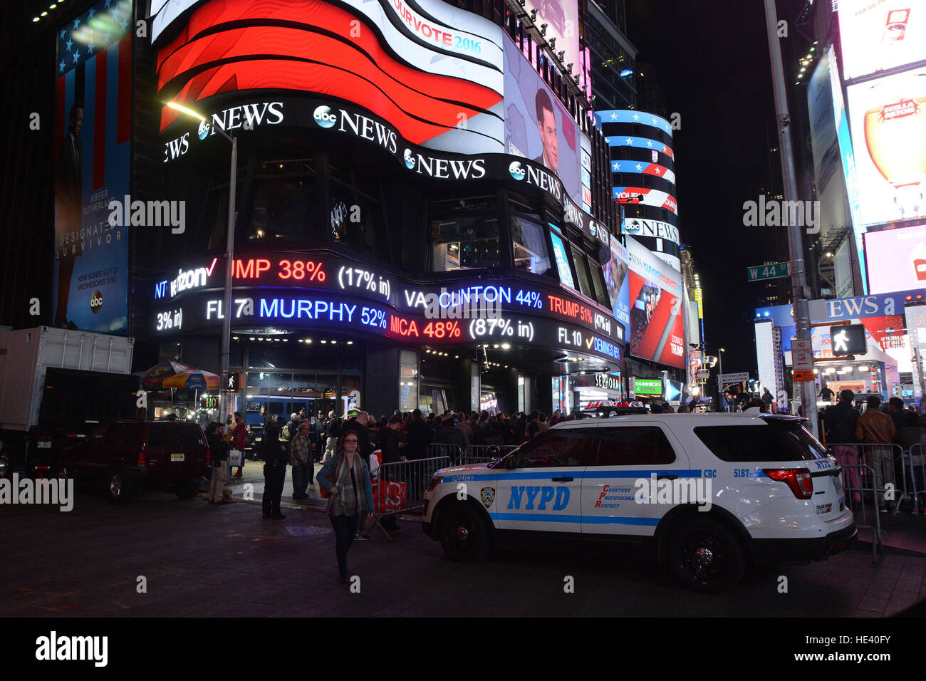 US Election Night 2016 Views from Times Square and Rockefeller Center ...
