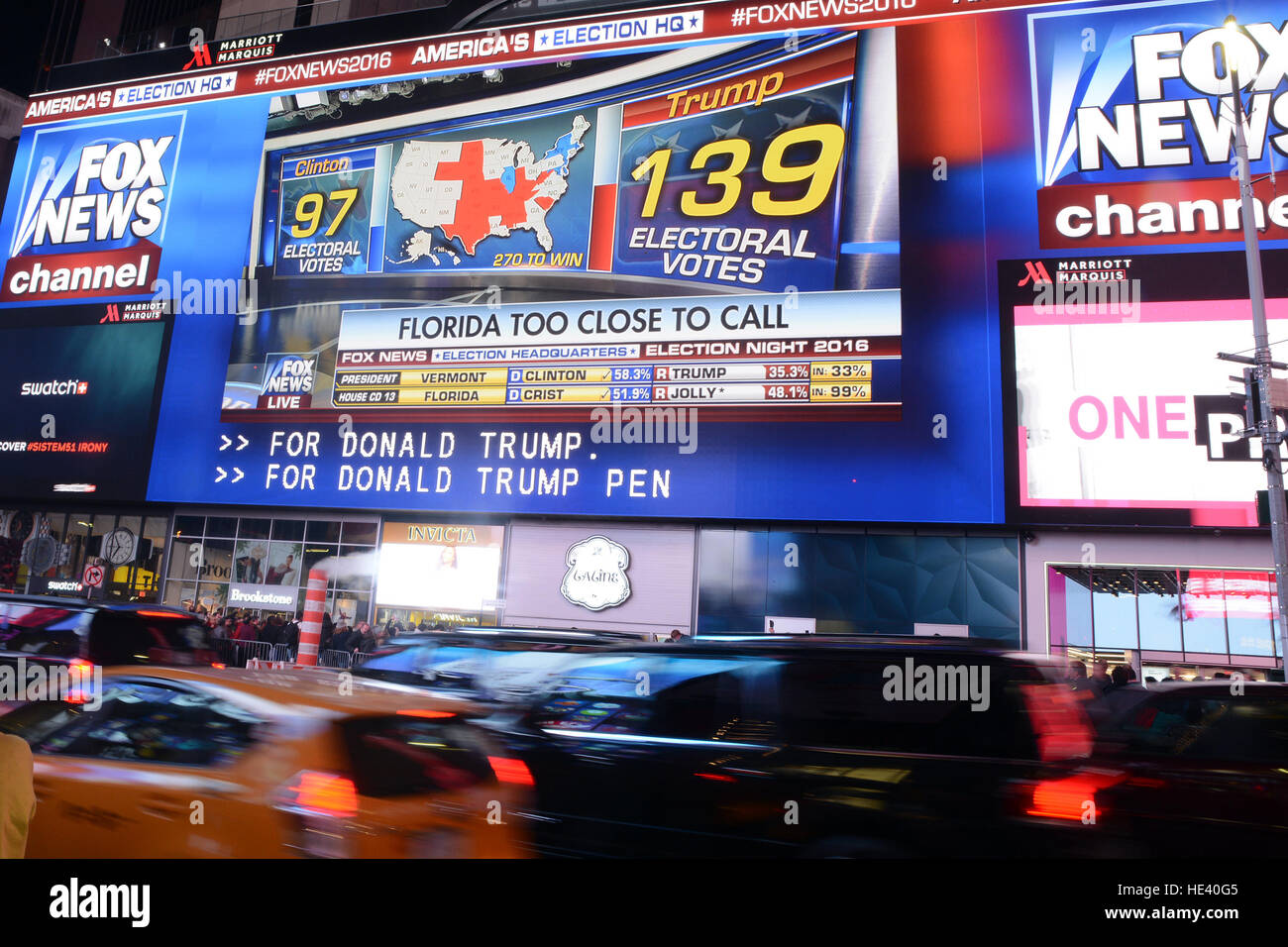 US Election Night 2016 Views from Times Square and Rockefeller Center ...