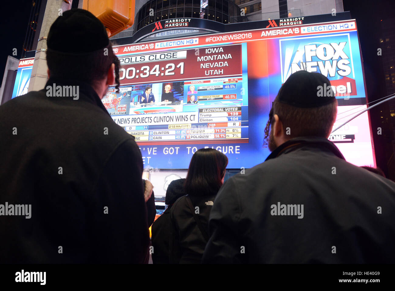 US Election Night 2016 Views from Times Square and Rockefeller Center ...